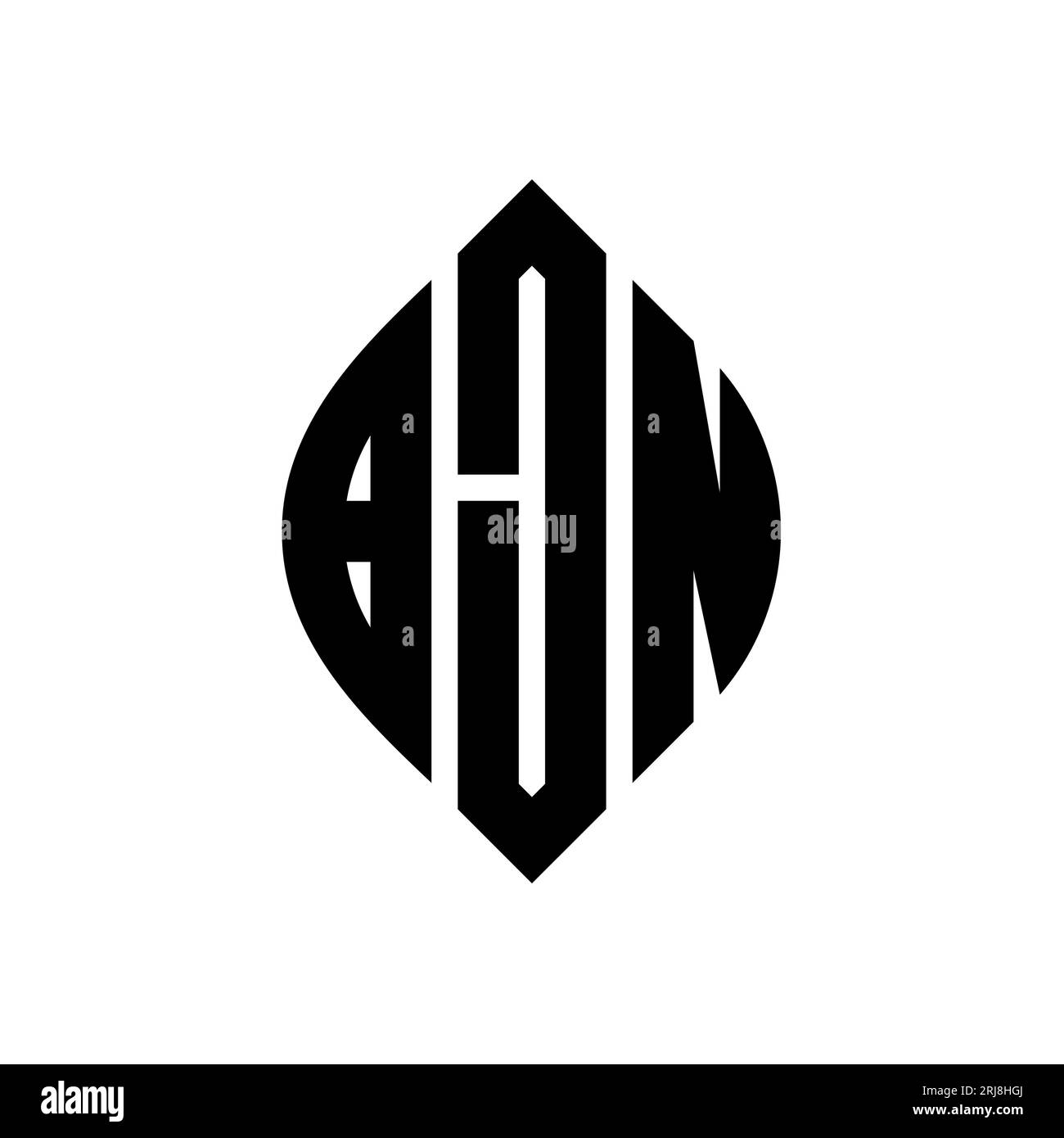 BJN circle letter logo design with circle and ellipse shape. BJN ...