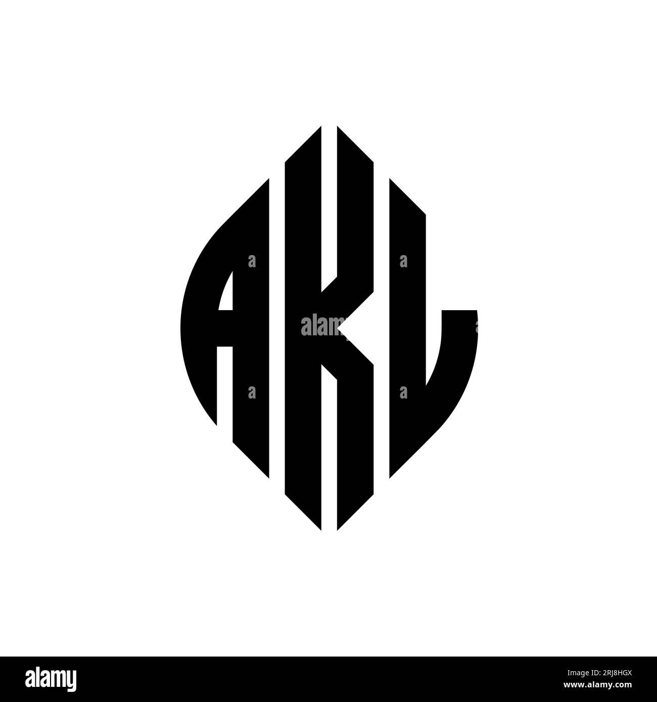 AKL circle letter logo design with circle and ellipse shape. AKL ellipse letters with ...