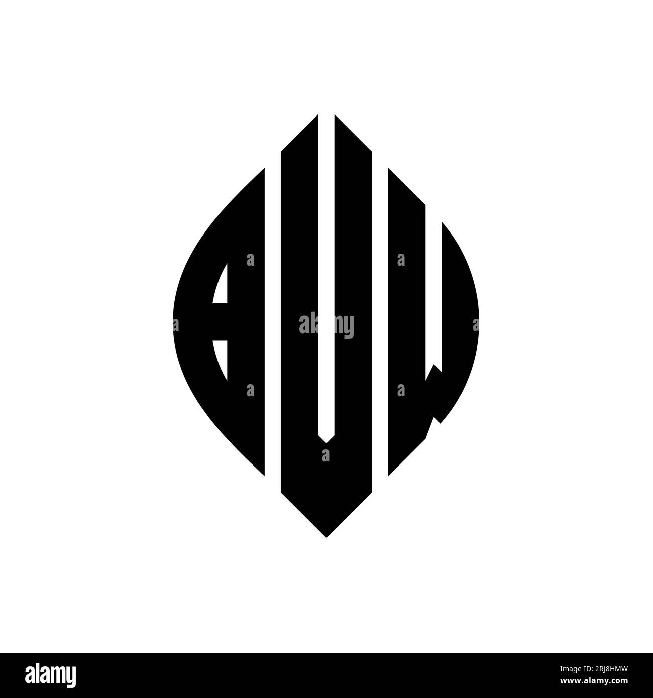 BVW circle letter logo design with circle and ellipse shape. BVW ...