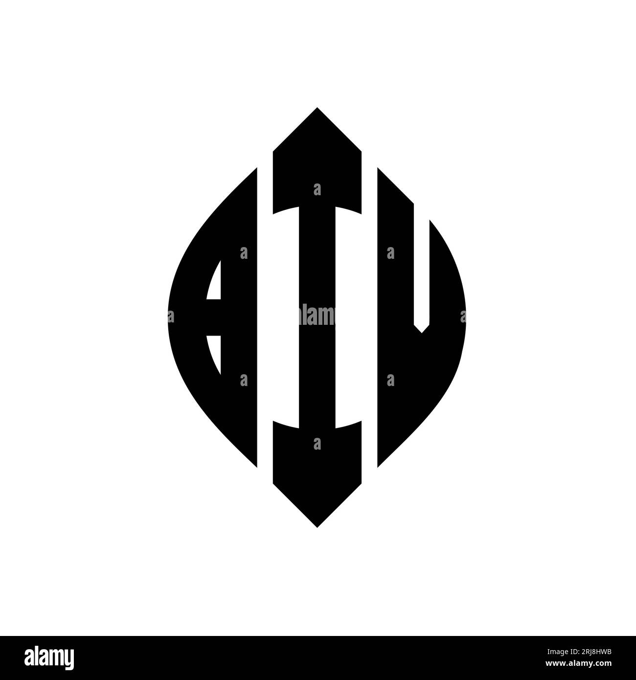 BIV circle letter logo design with circle and ellipse shape. BIV ...