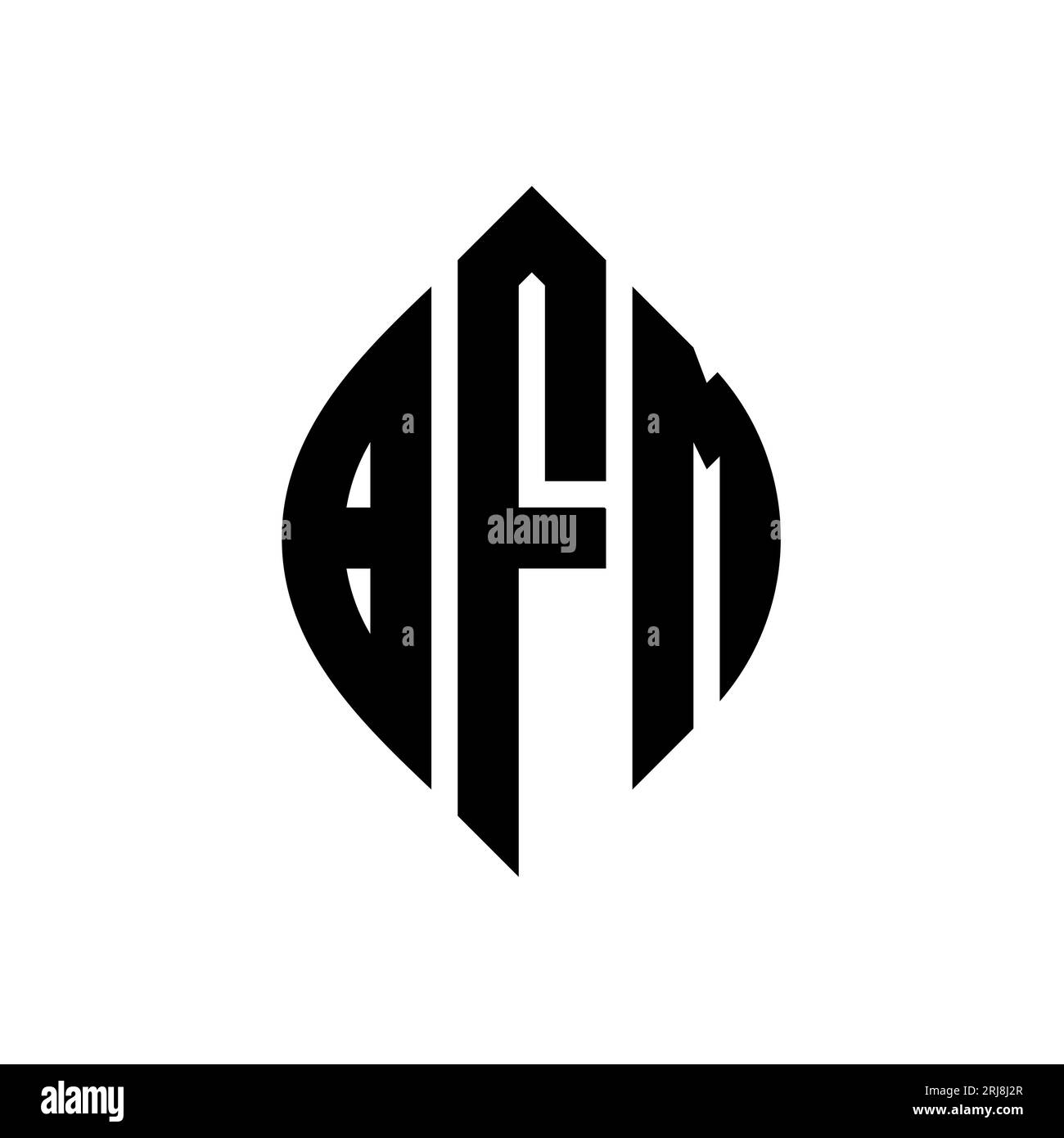 BFM circle letter logo design with circle and ellipse shape. BFM ...