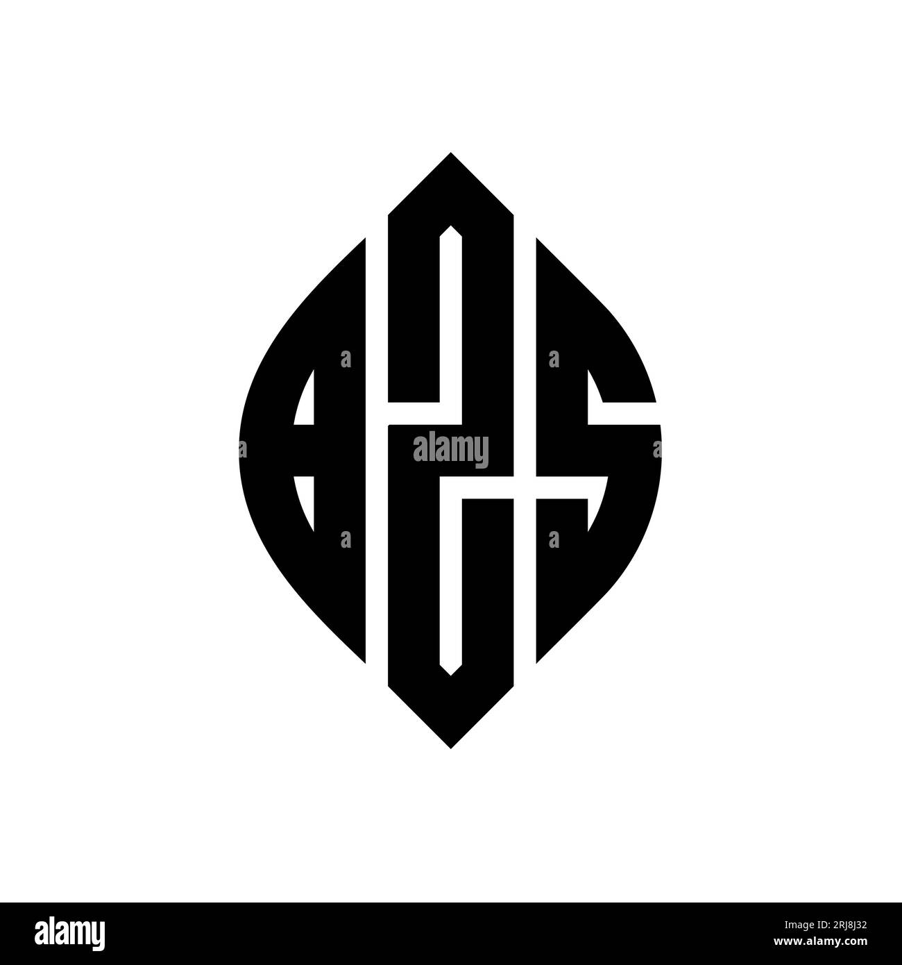 BZS circle letter logo design with circle and ellipse shape. BZS ...
