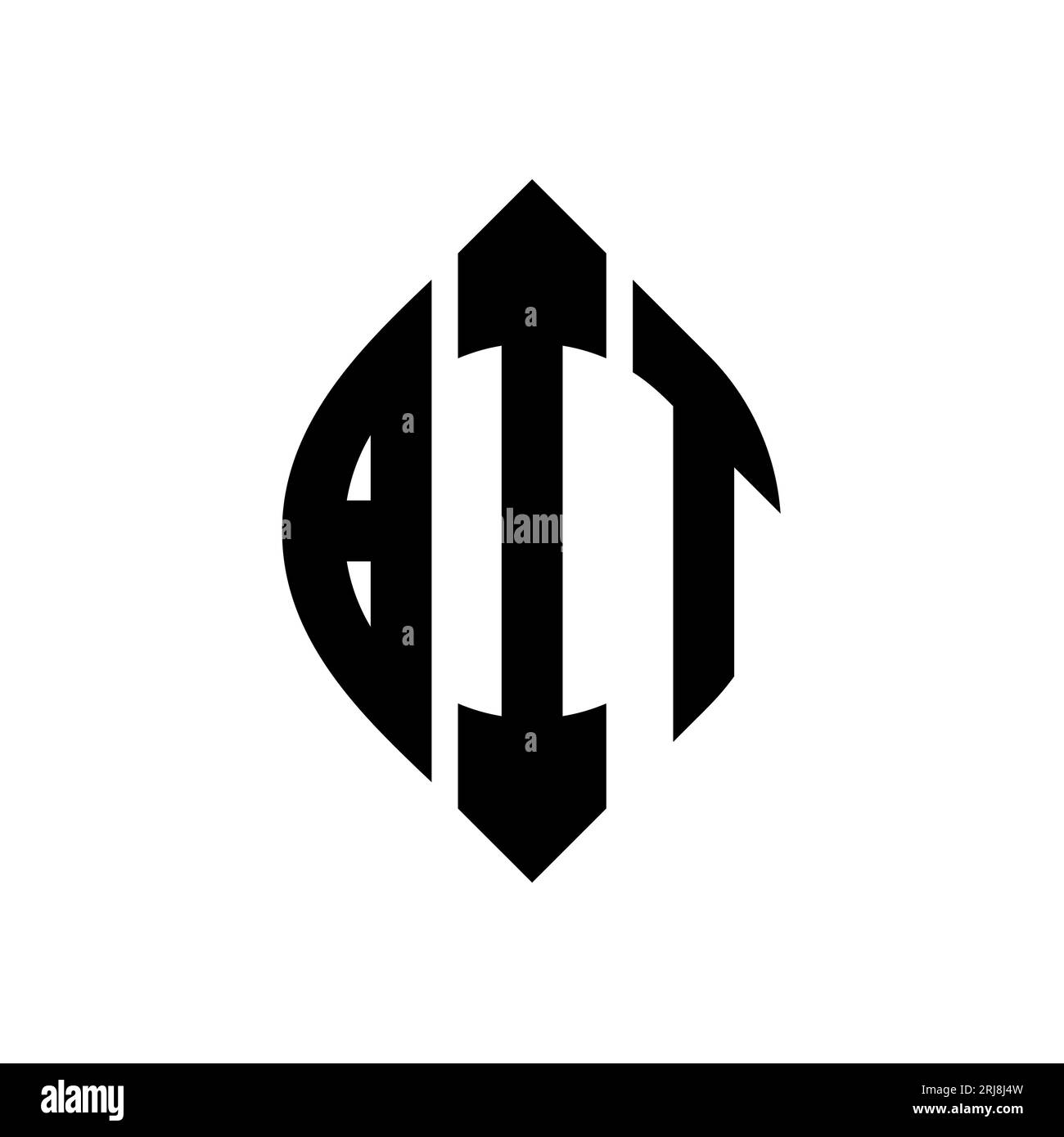 BIT circle letter logo design with circle and ellipse shape. BIT ...