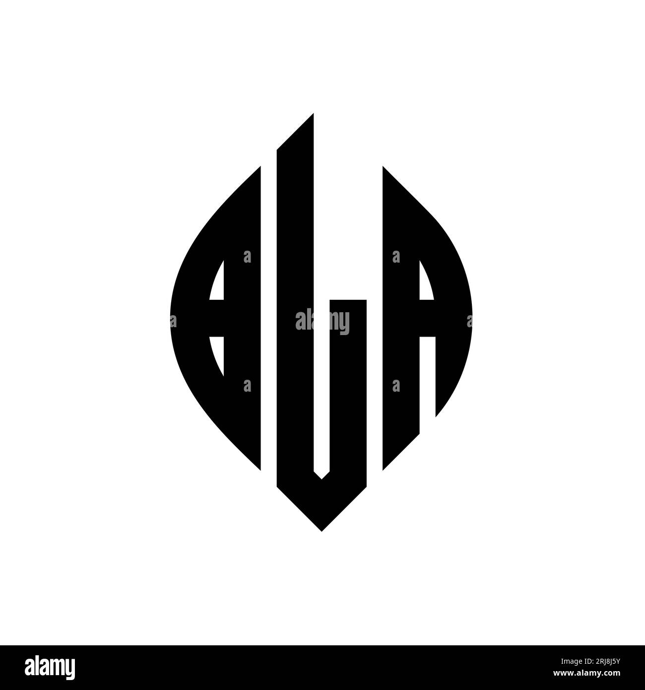 BLA circle letter logo design with circle and ellipse shape. BLA ...