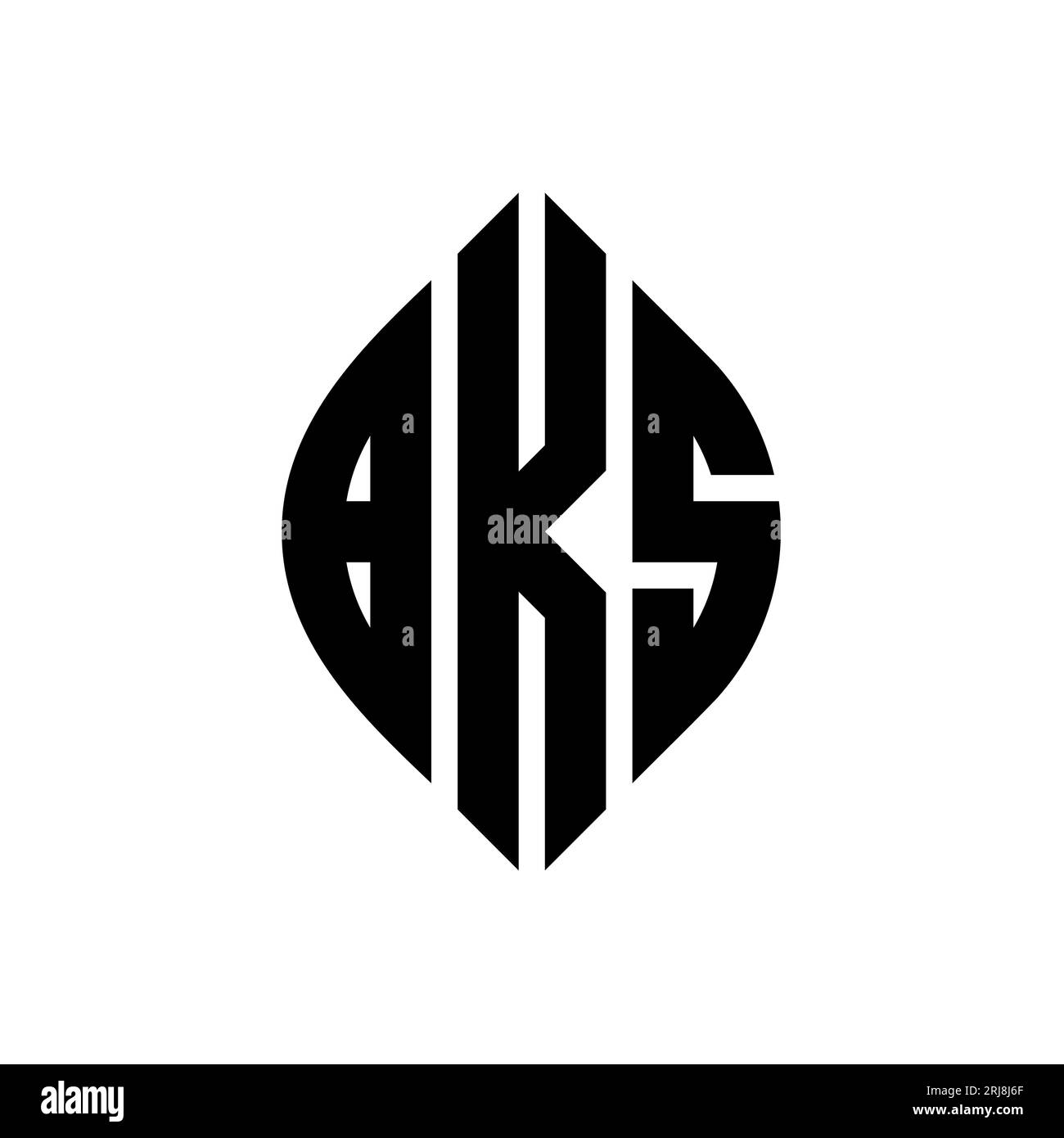BKS circle letter logo design with circle and ellipse shape. BKS ...