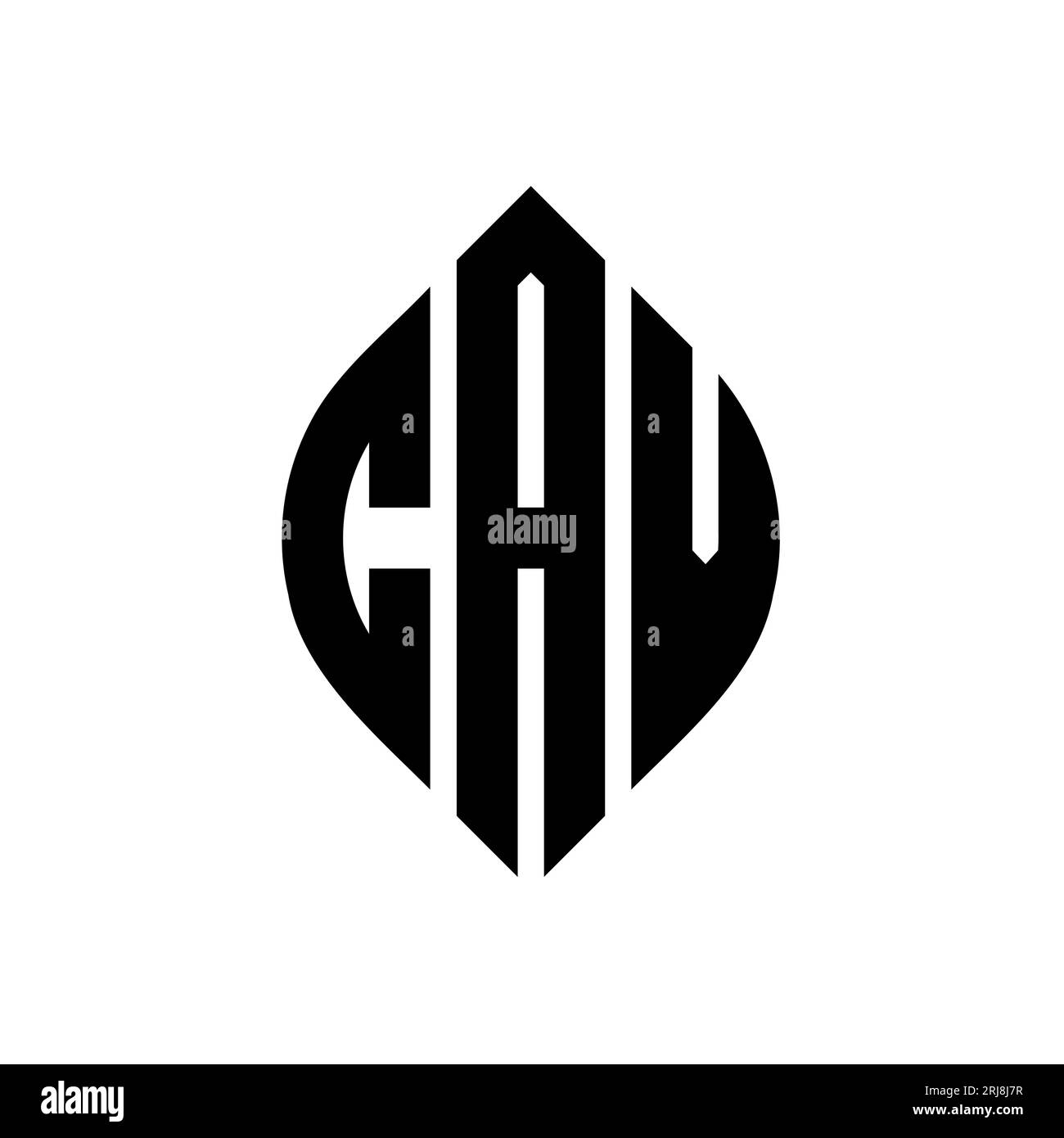 CAV circle letter logo design with circle and ellipse shape. CAV ...
