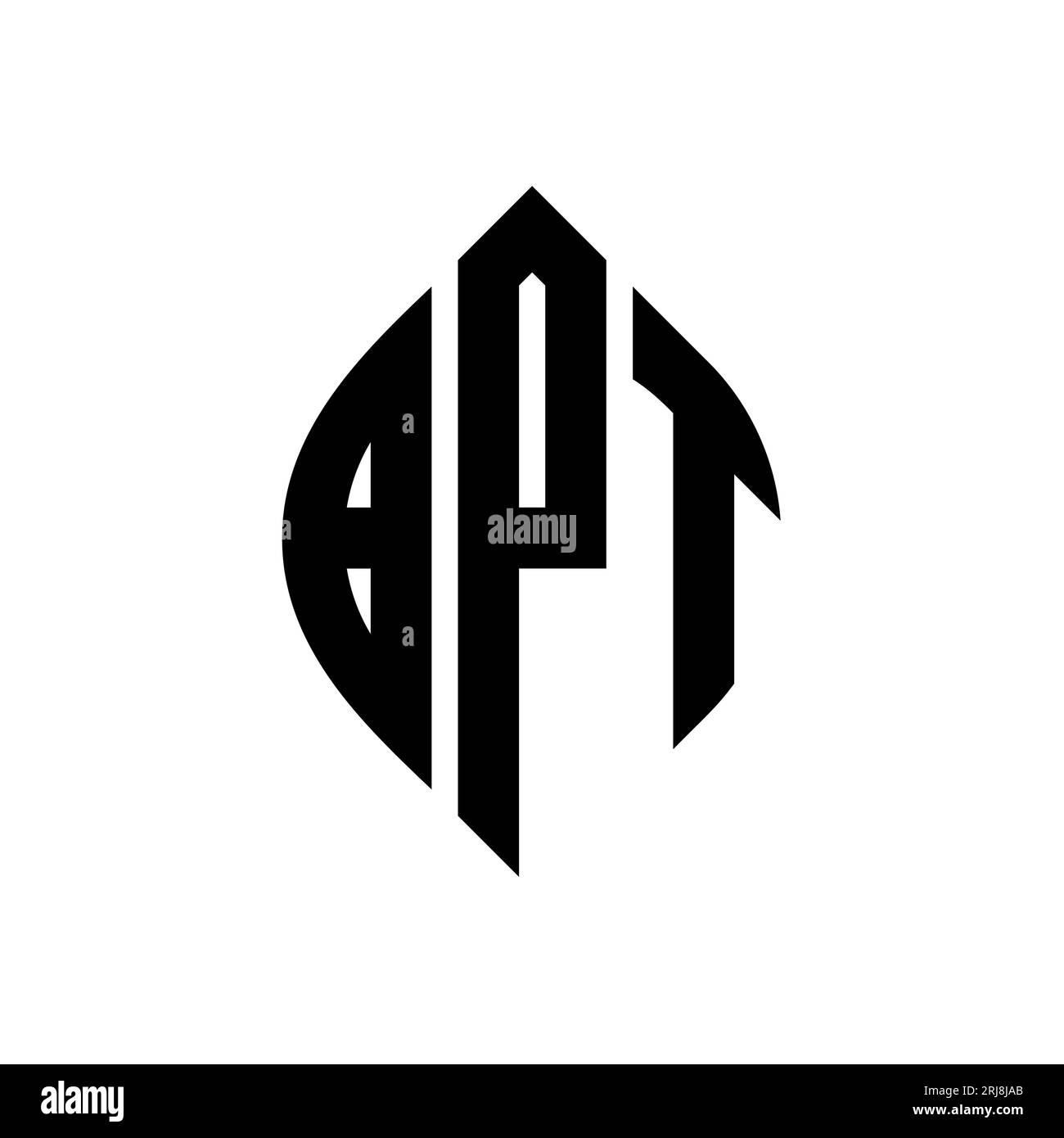 BPT circle letter logo design with circle and ellipse shape. BPT ...