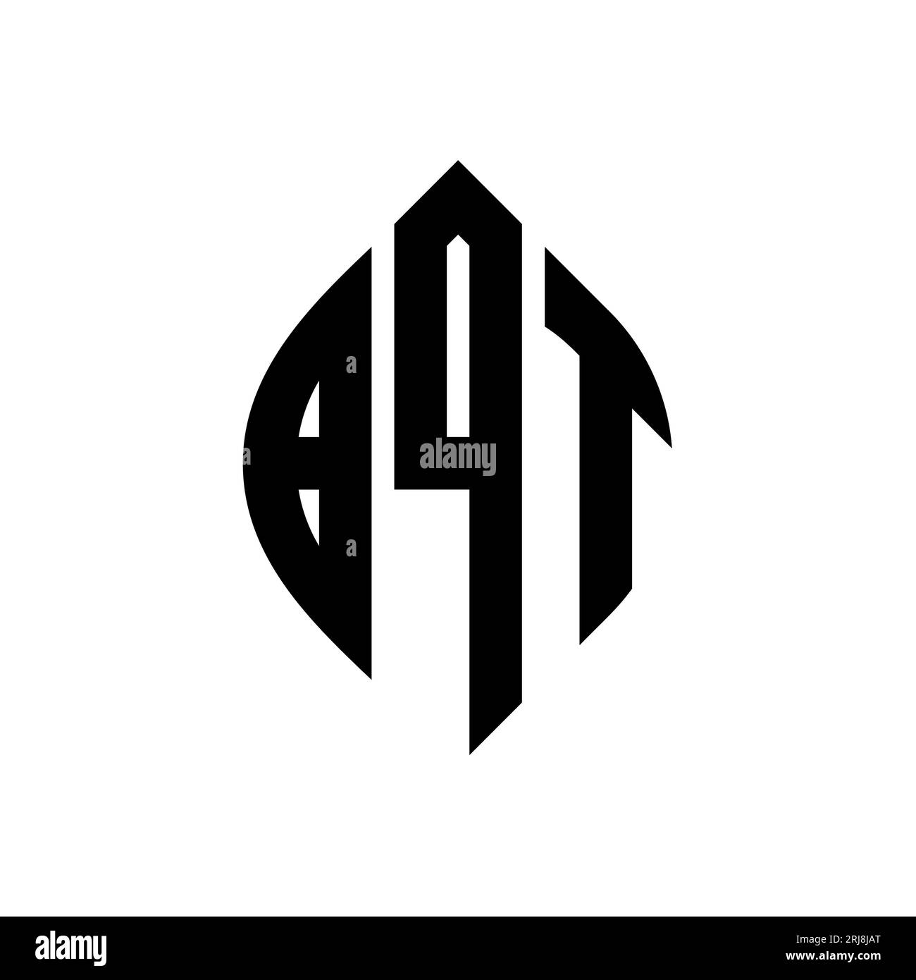 BQT circle letter logo design with circle and ellipse shape. BQT ...