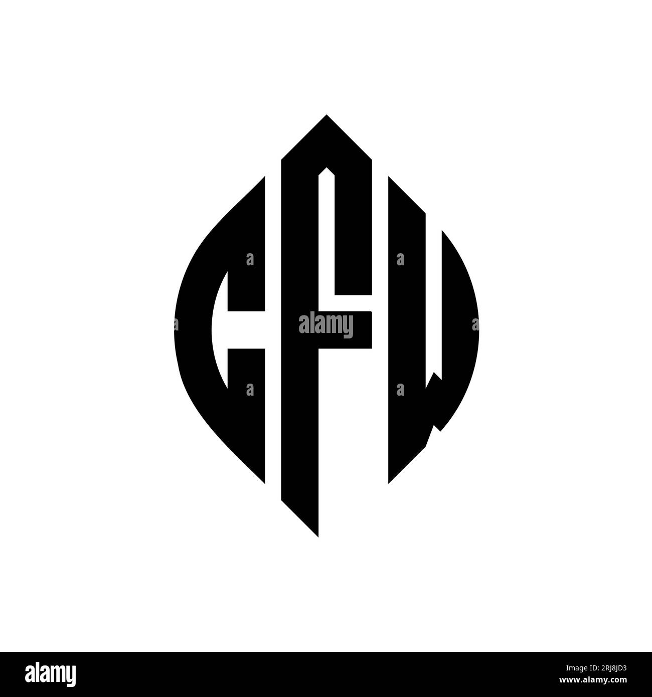 CFW circle letter logo design with circle and ellipse shape. CFW ...