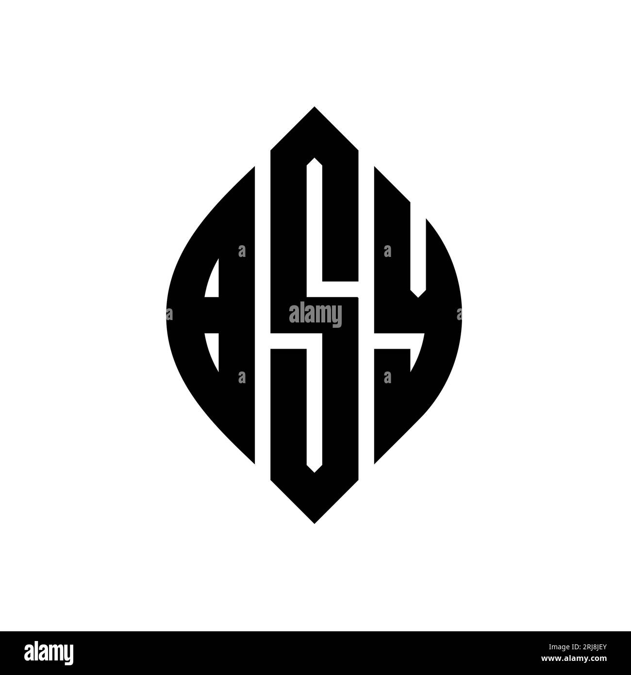 BSY circle letter logo design with circle and ellipse shape. BSY ...