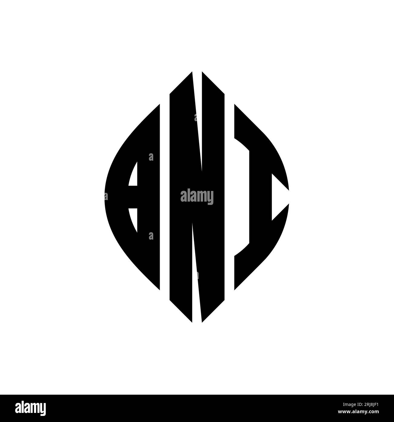 BNI circle letter logo design with circle and ellipse shape. BNI ...