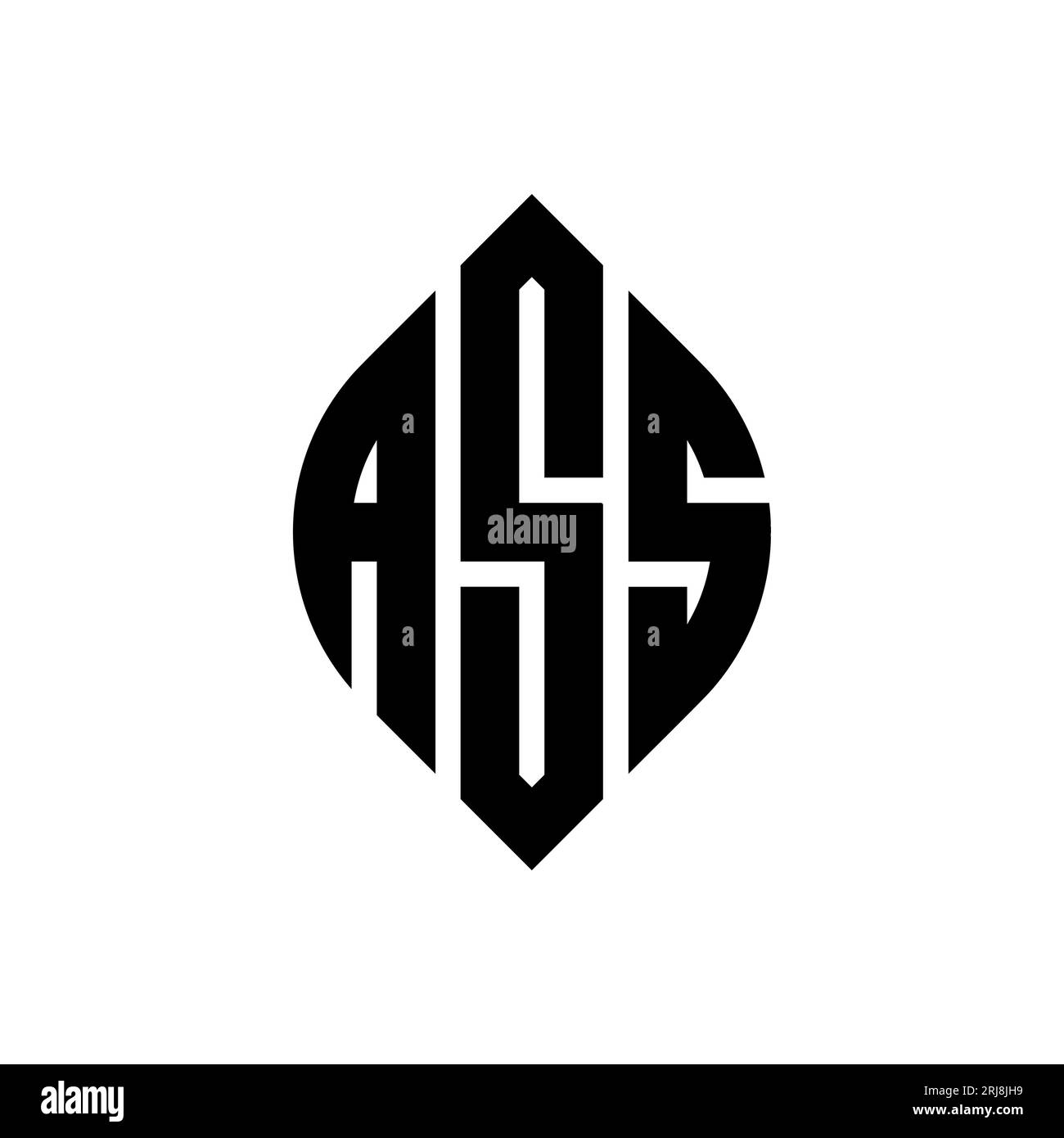ASS circle letter logo design with circle and ellipse shape. ASS ...