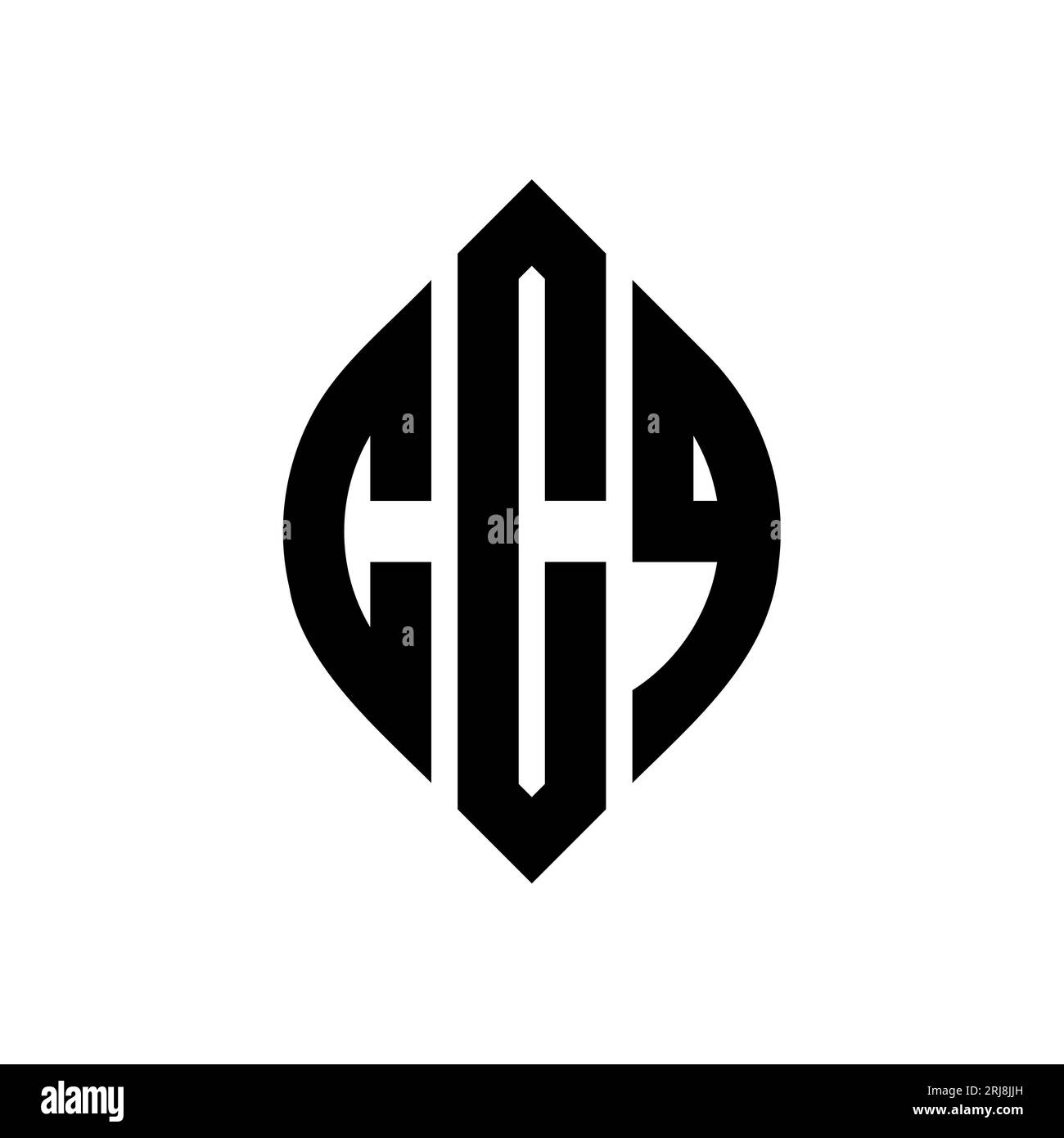 CCQ circle letter logo design with circle and ellipse shape. CCQ ...