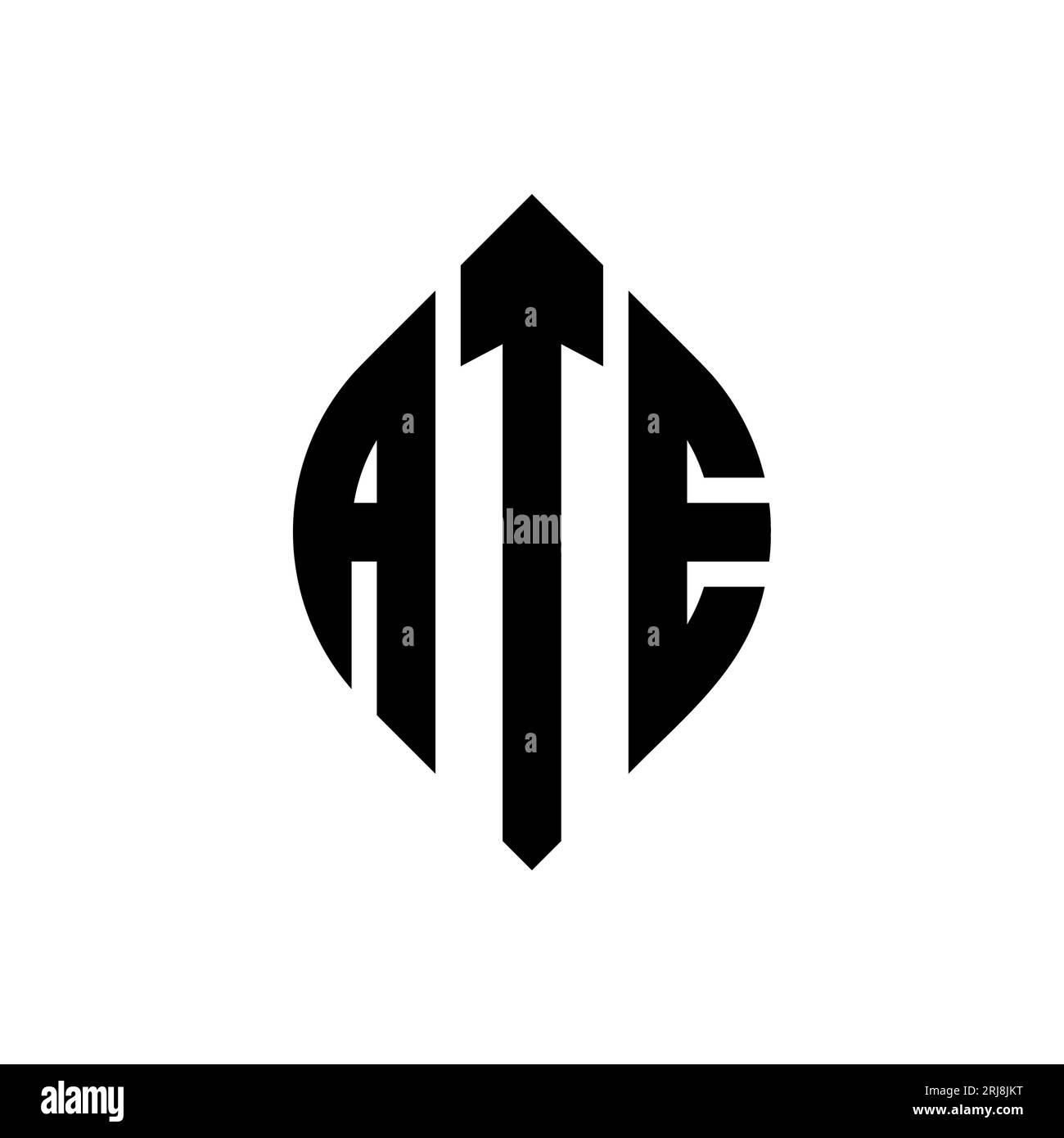 ATE circle letter logo design with circle and ellipse shape. ATE ...