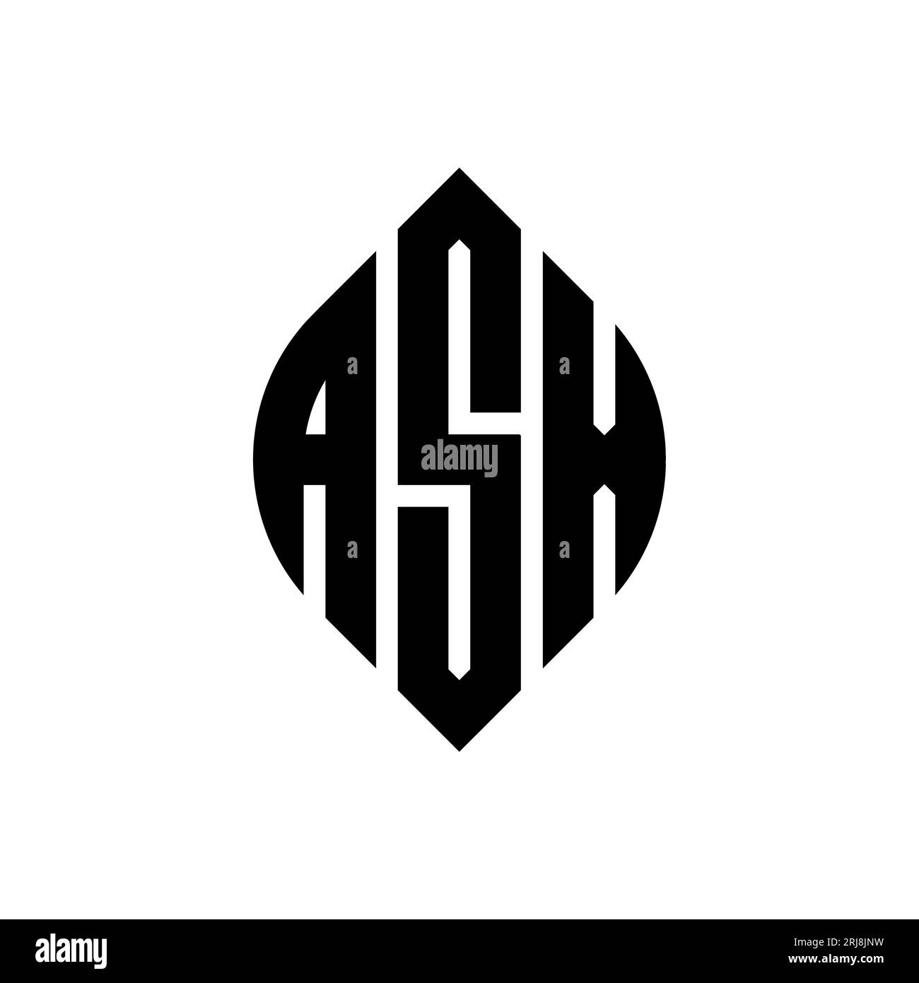 ASX circle letter logo design with circle and ellipse shape. ASX ...