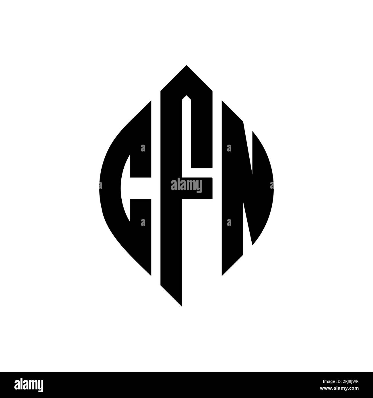 CFN circle letter logo design with circle and ellipse shape. CFN ...