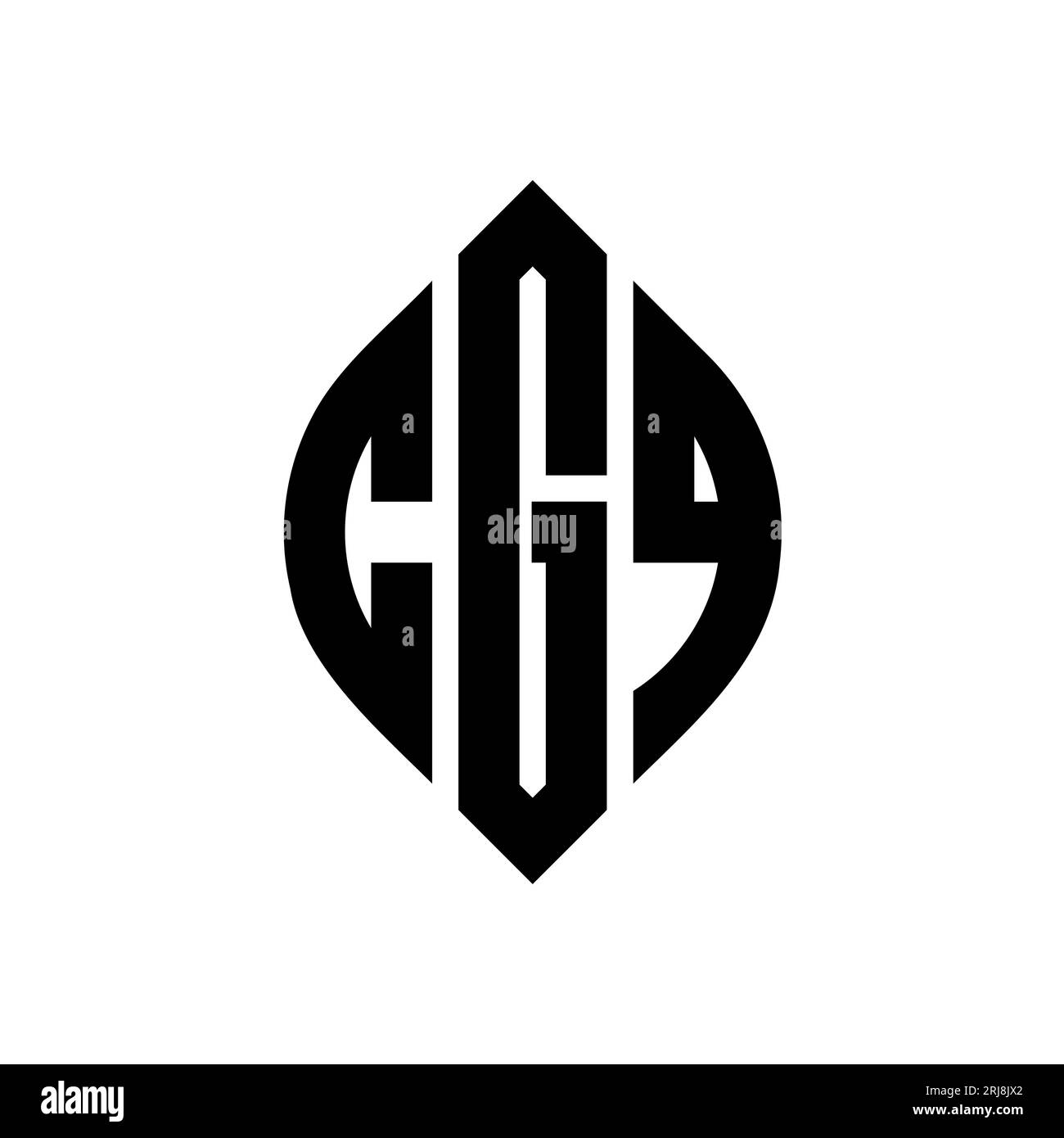 CGQ circle letter logo design with circle and ellipse shape. CGQ ...
