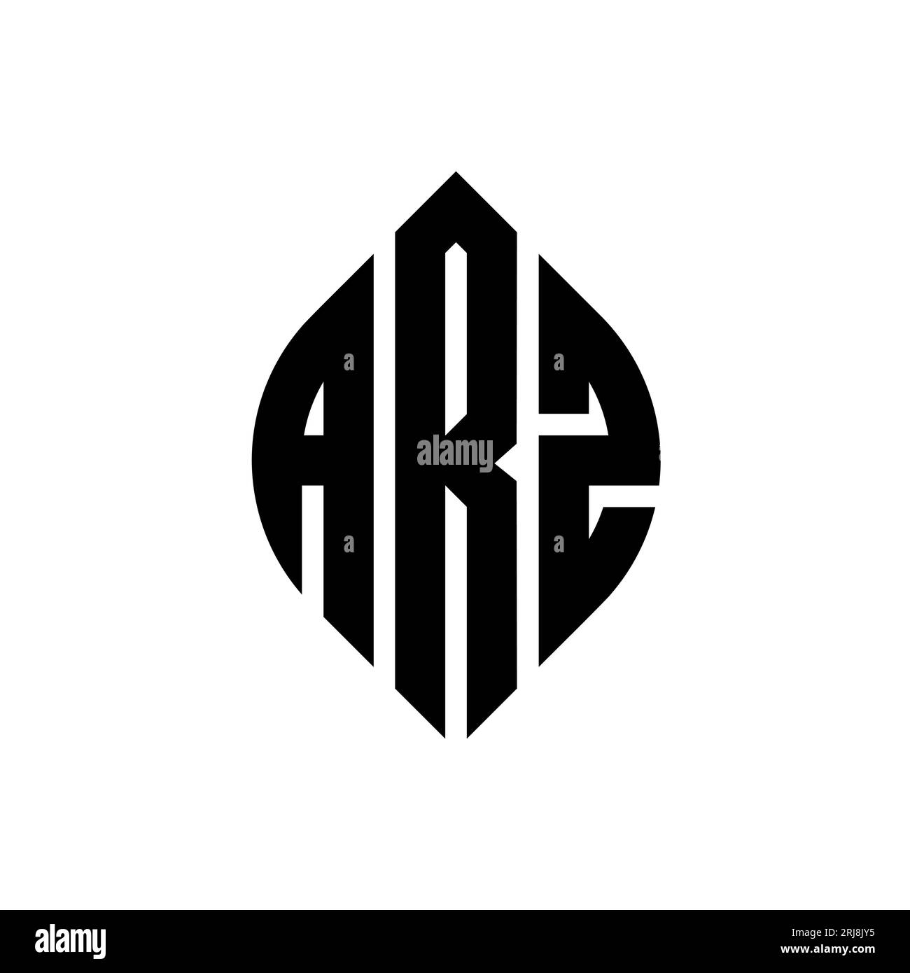 ARZ circle letter logo design with circle and ellipse shape. ARZ ...