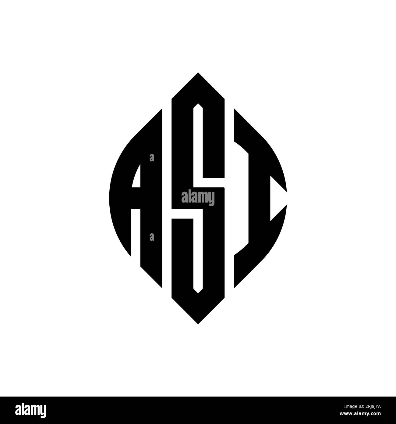 ASI circle letter logo design with circle and ellipse shape. ASI ...