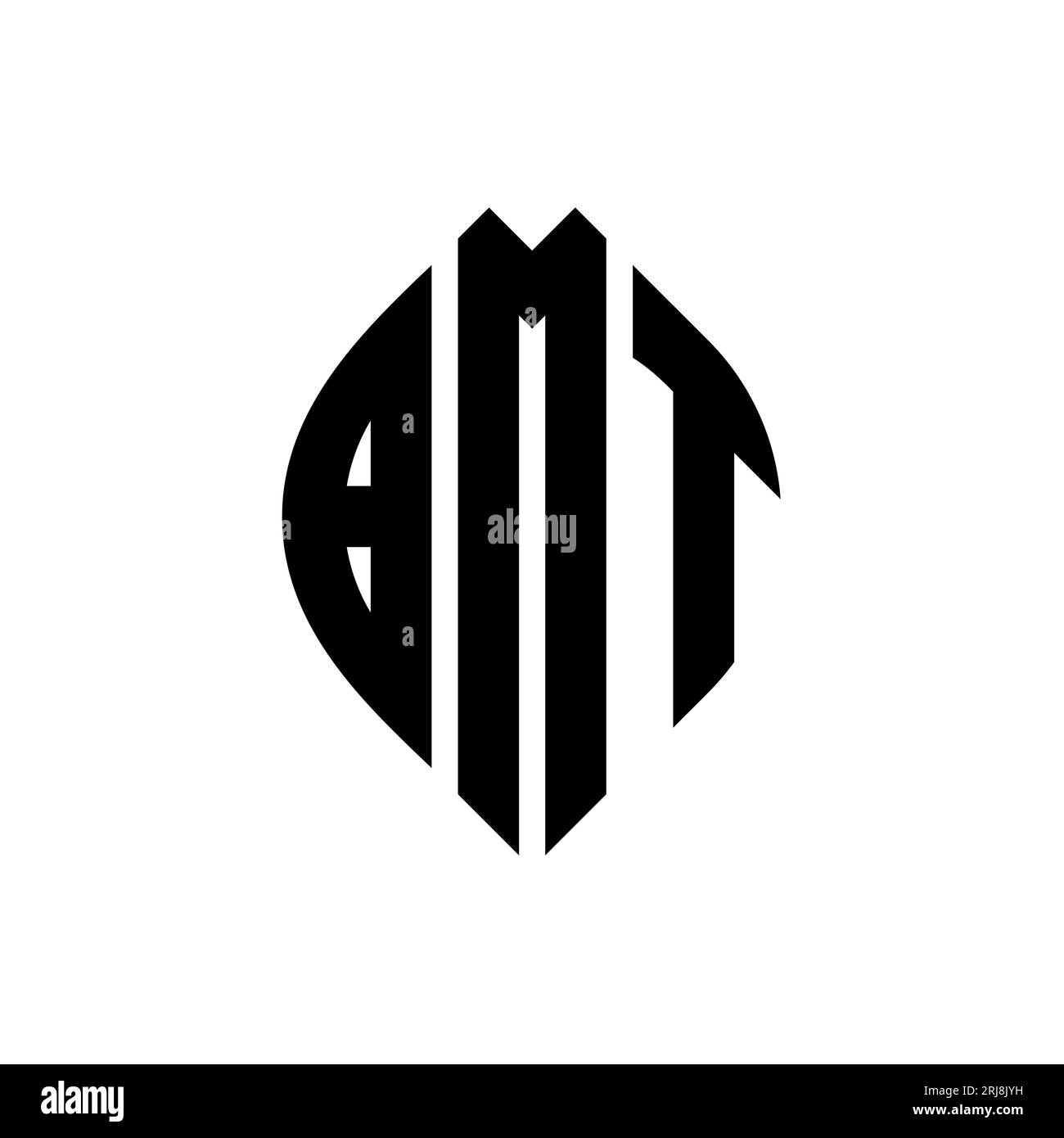 BMT circle letter logo design with circle and ellipse shape. BMT ...