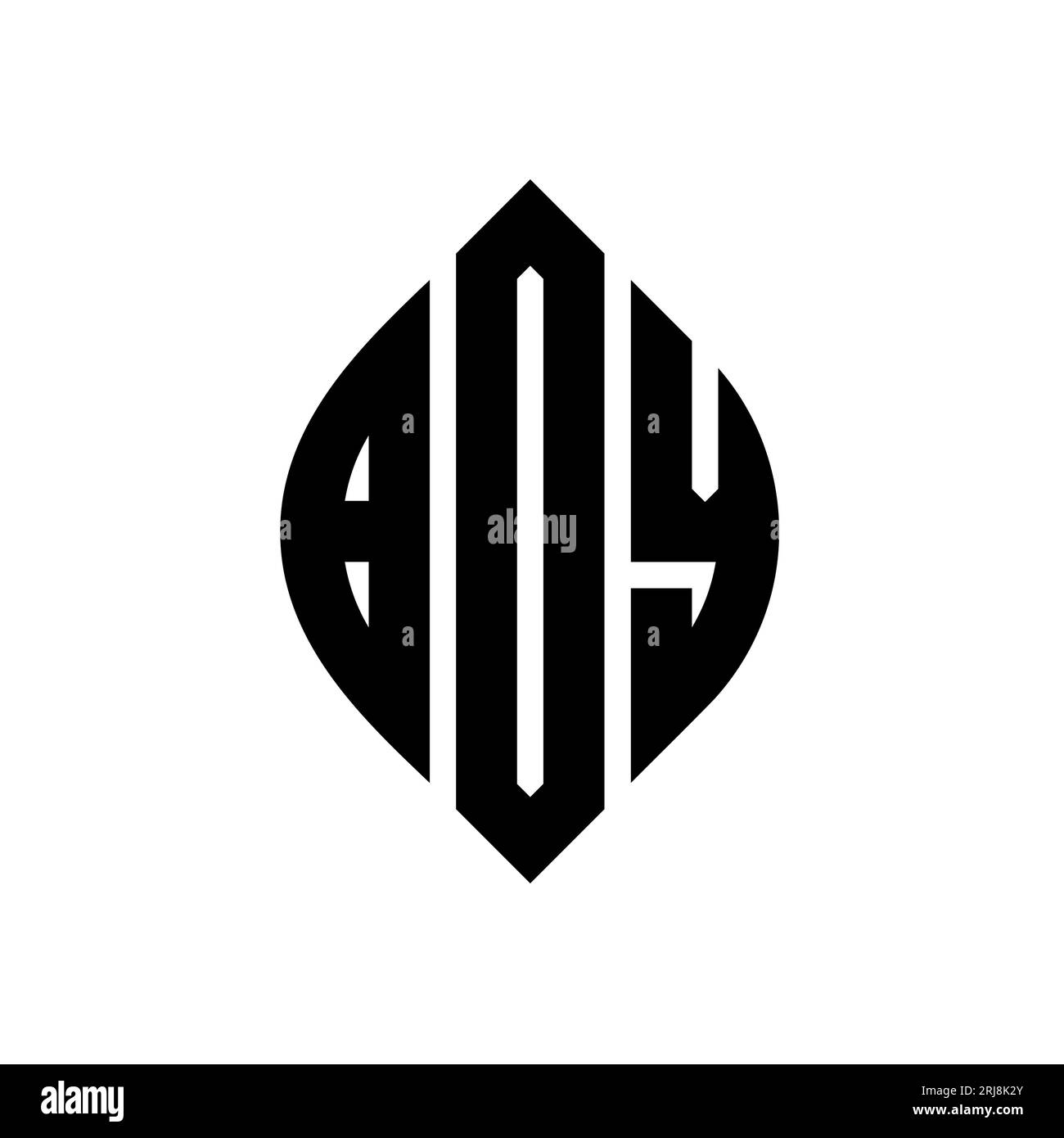 BOY circle letter logo design with circle and ellipse shape. BOY ...