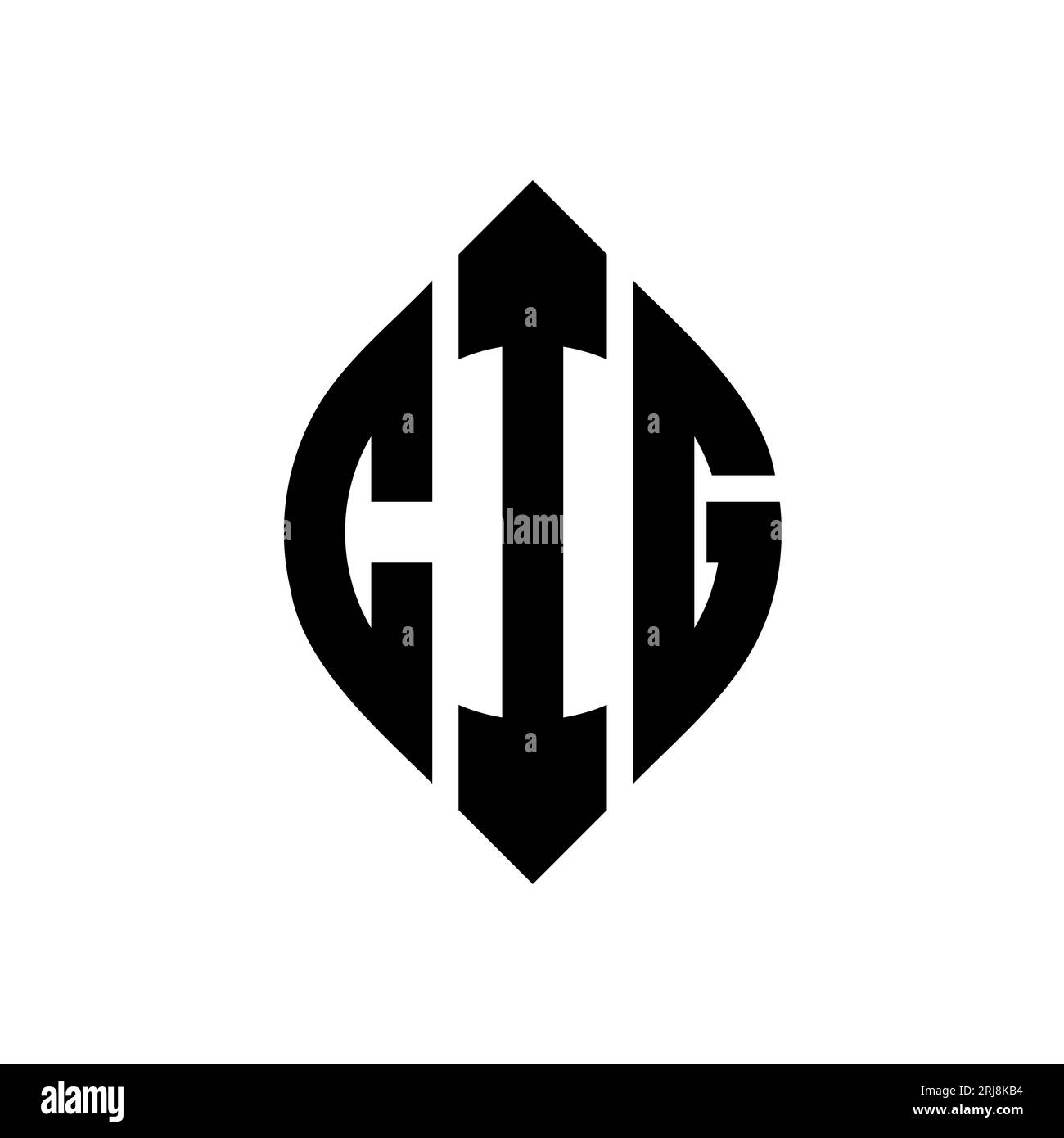 CIG circle letter logo design with circle and ellipse shape. CIG ...