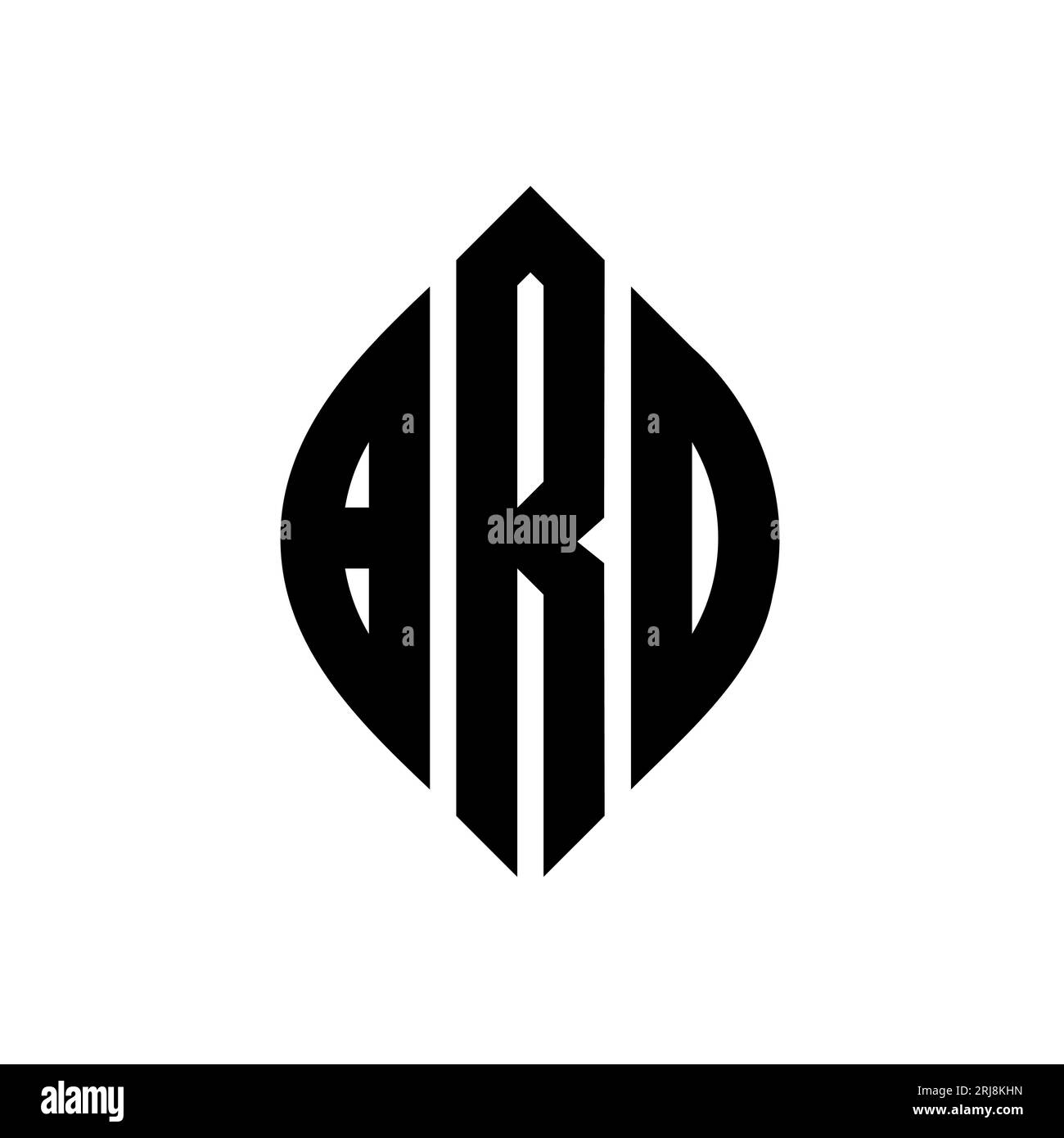 BRO circle letter logo design with circle and ellipse shape. BRO ...
