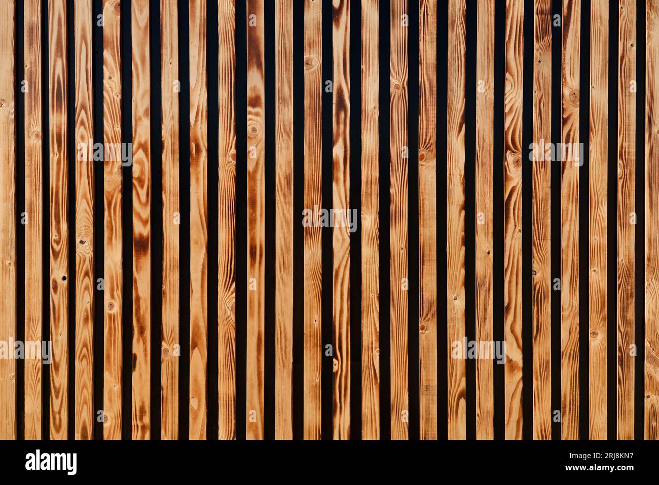 Brown wooden slats as background. Texture of vertical wood strips ...