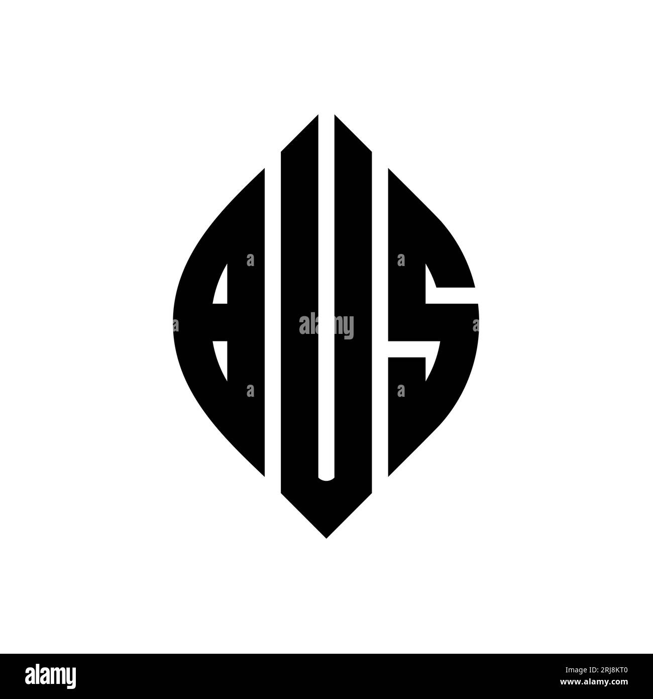 BUS circle letter logo design with circle and ellipse shape. BUS ...