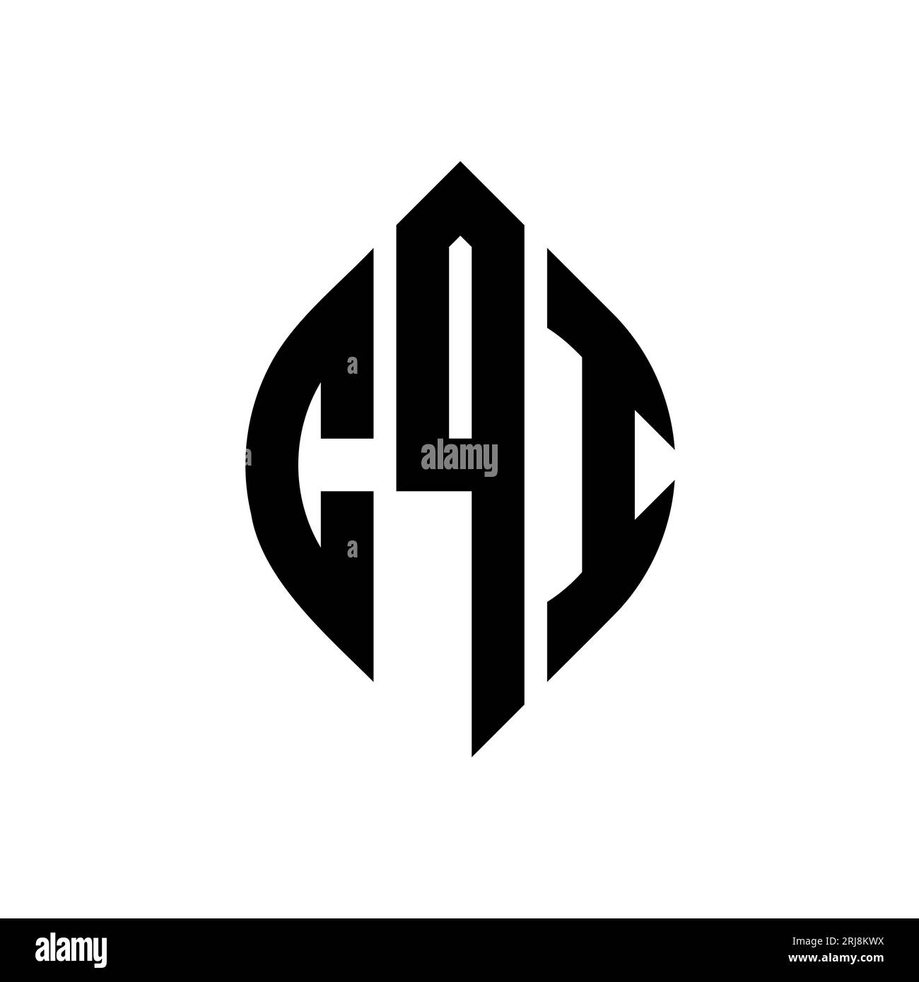 CQI circle letter logo design with circle and ellipse shape. CQI ...