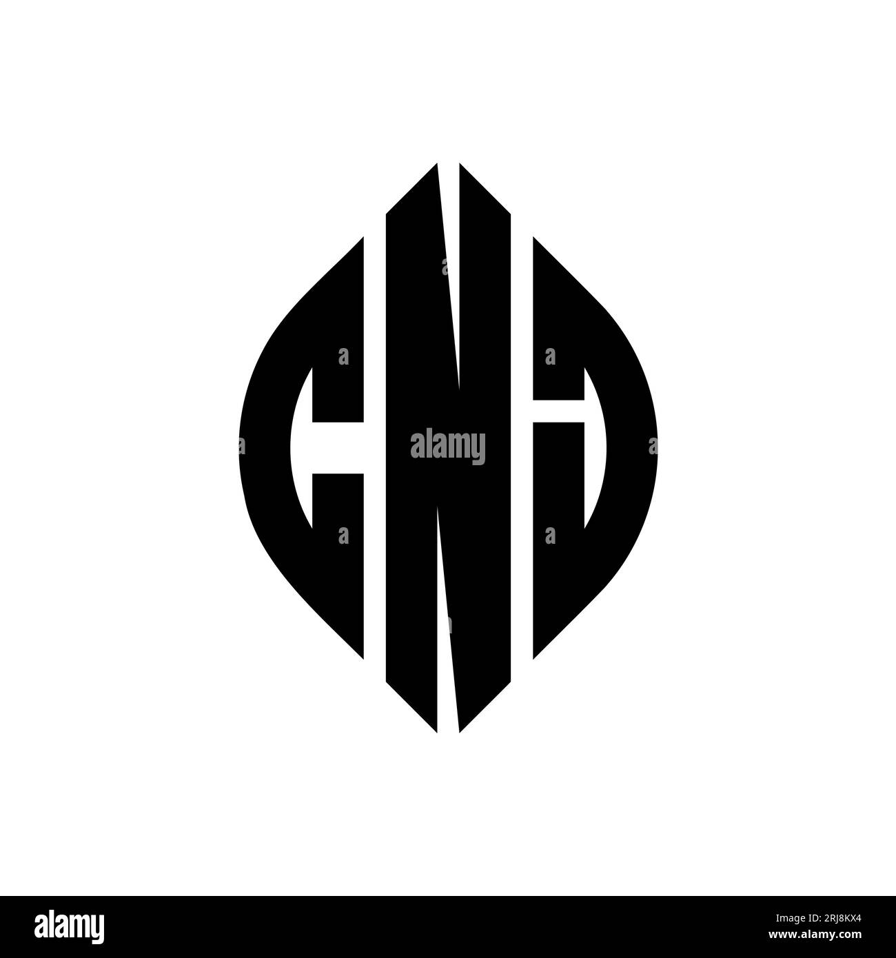 CNJ circle letter logo design with circle and ellipse shape. CNJ ...
