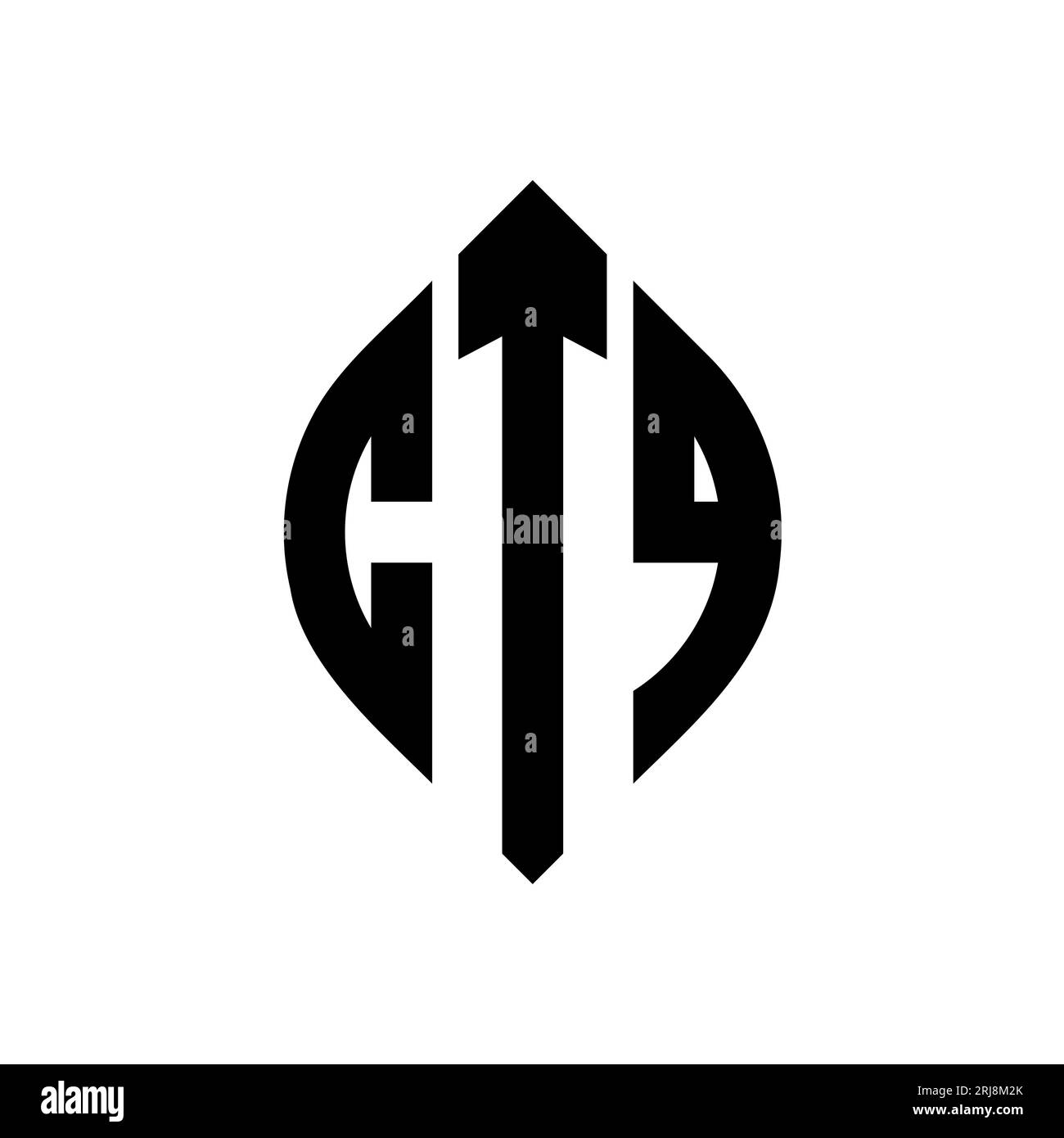 CTQ circle letter logo design with circle and ellipse shape. CTQ ...