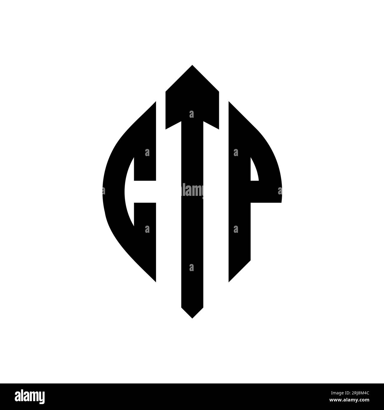 CTP circle letter logo design with circle and ellipse shape. CTP ...