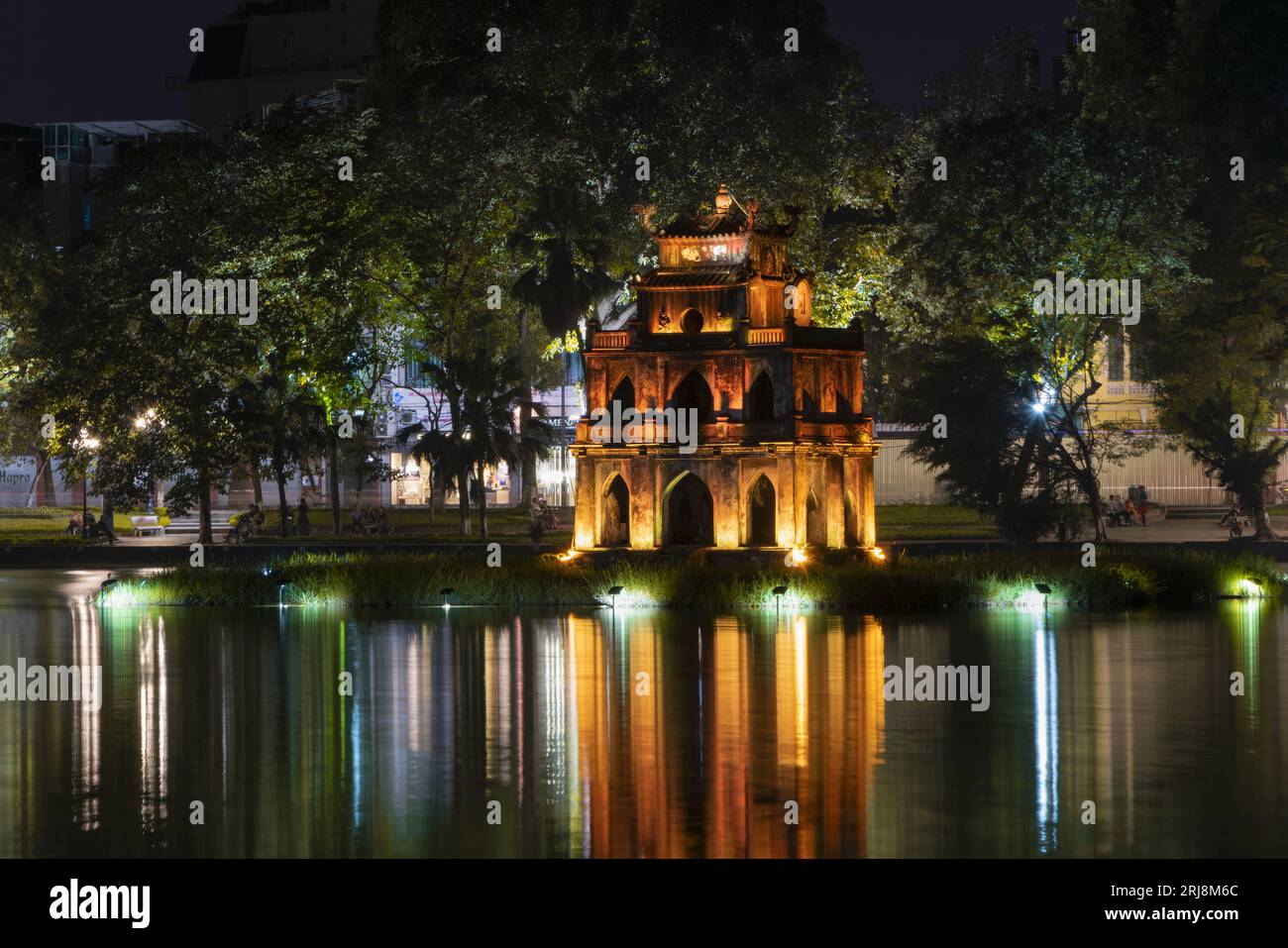 Turtle Tower at Hoan Kiem Lake in Hanoi Stock Photo - Alamy