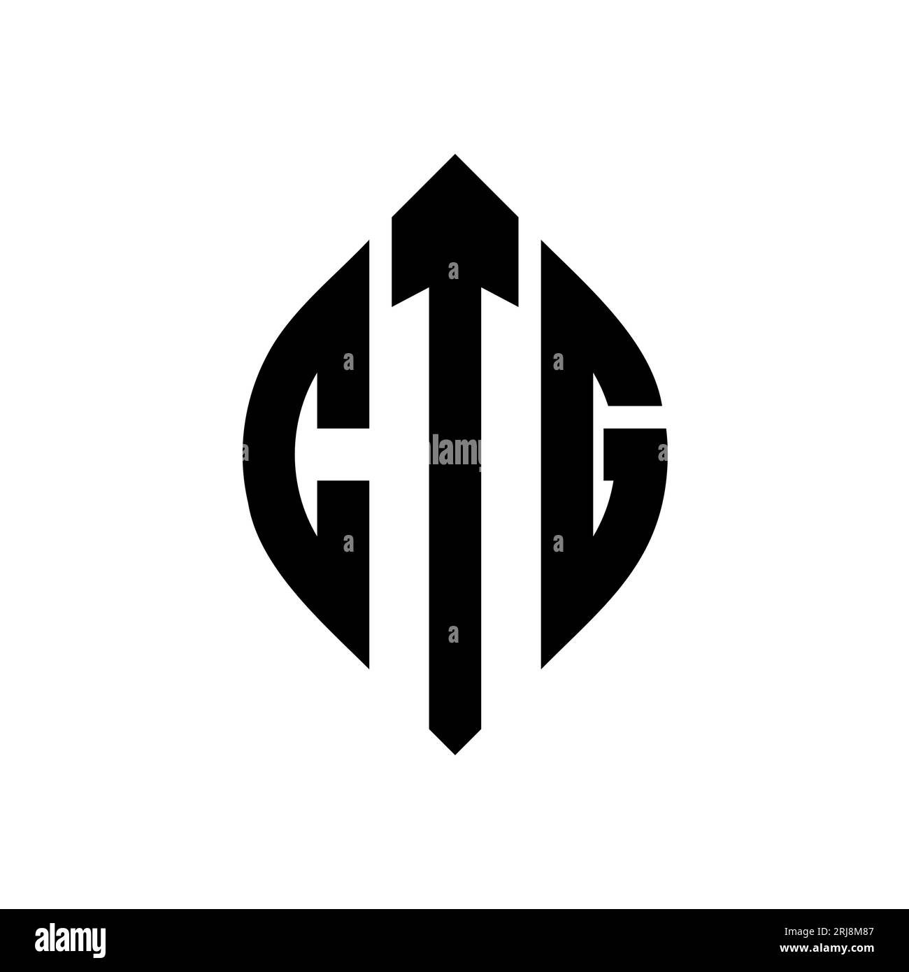 CTG circle letter logo design with circle and ellipse shape. CTG ...