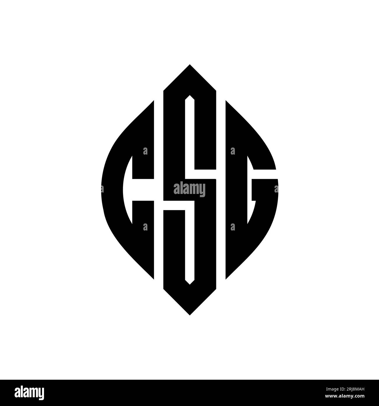 CSG circle letter logo design with circle and ellipse shape. CSG ...
