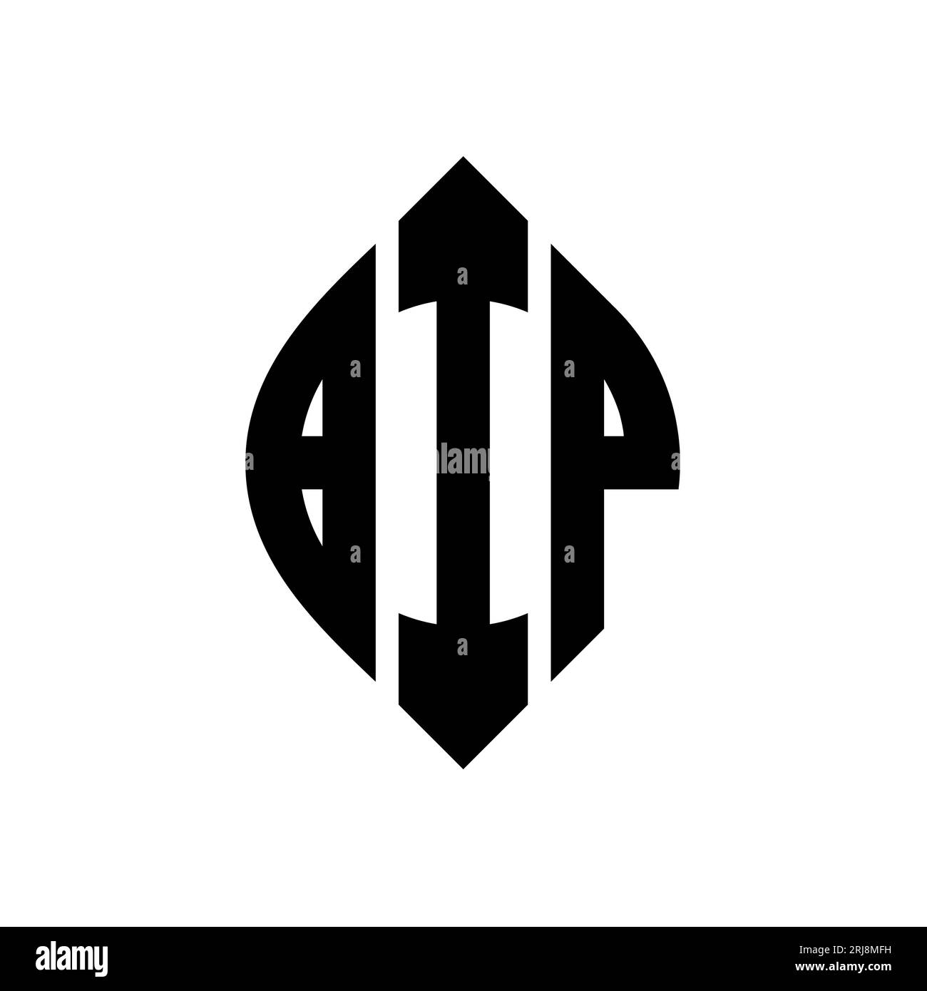 BIP circle letter logo design with circle and ellipse shape. BIP ...