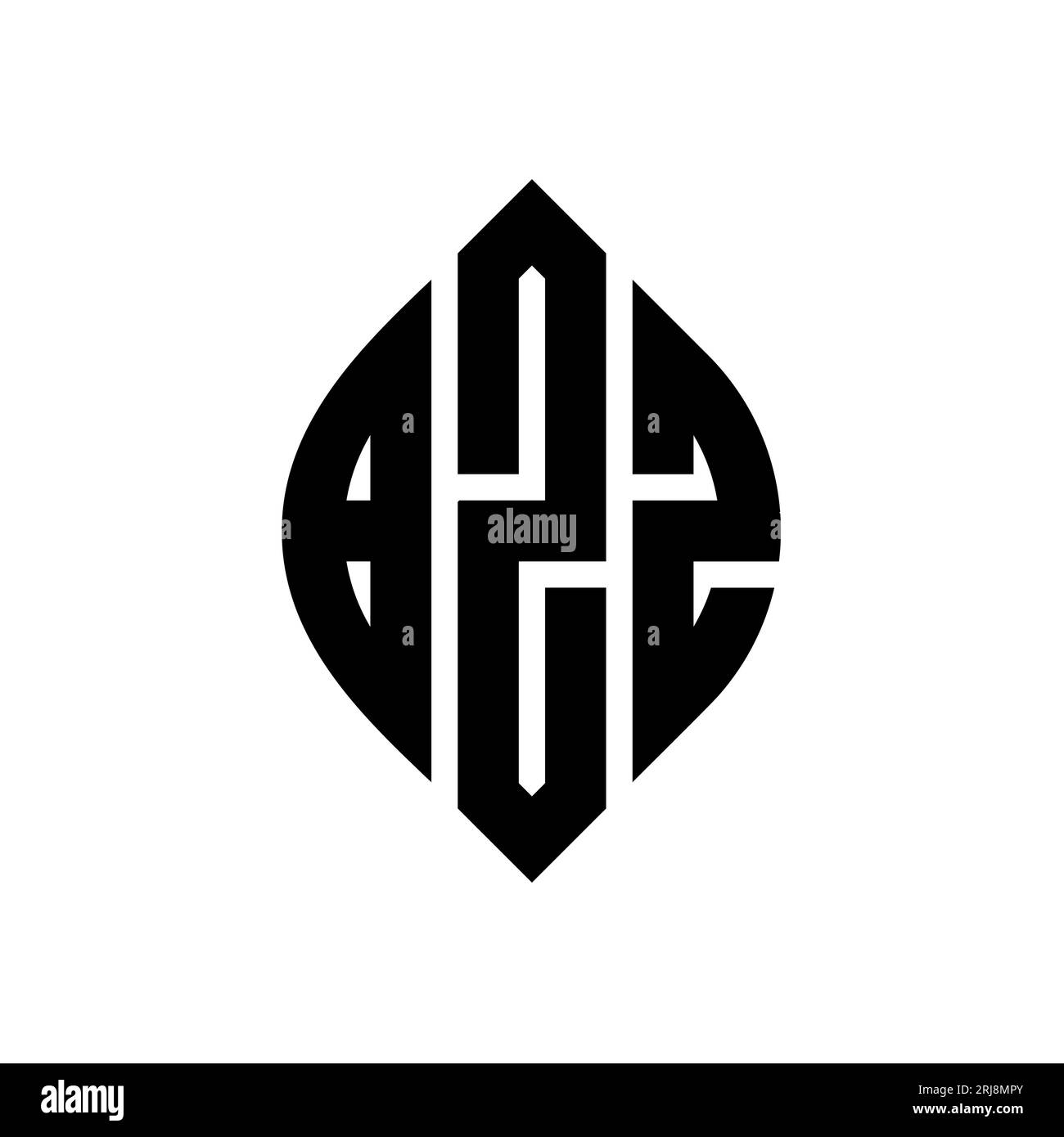 BZZ circle letter logo design with circle and ellipse shape. BZZ ...