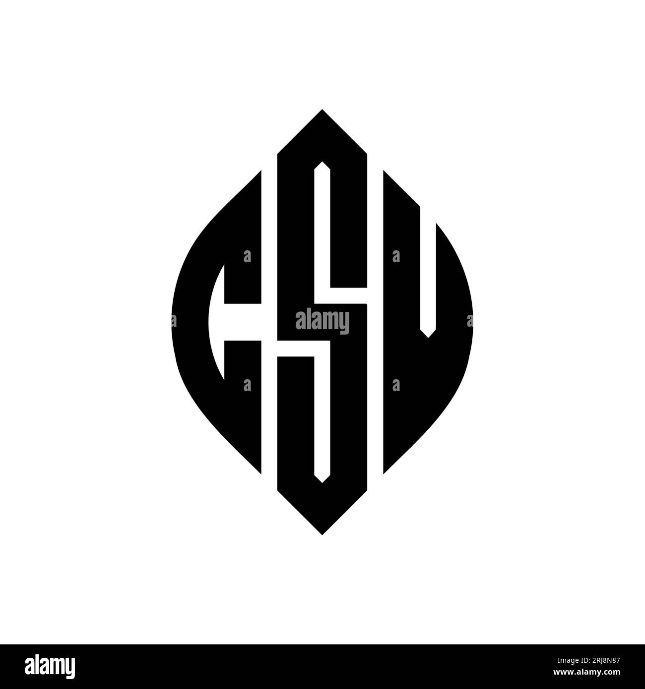 CSV circle letter logo design with circle and ellipse shape. CSV ...