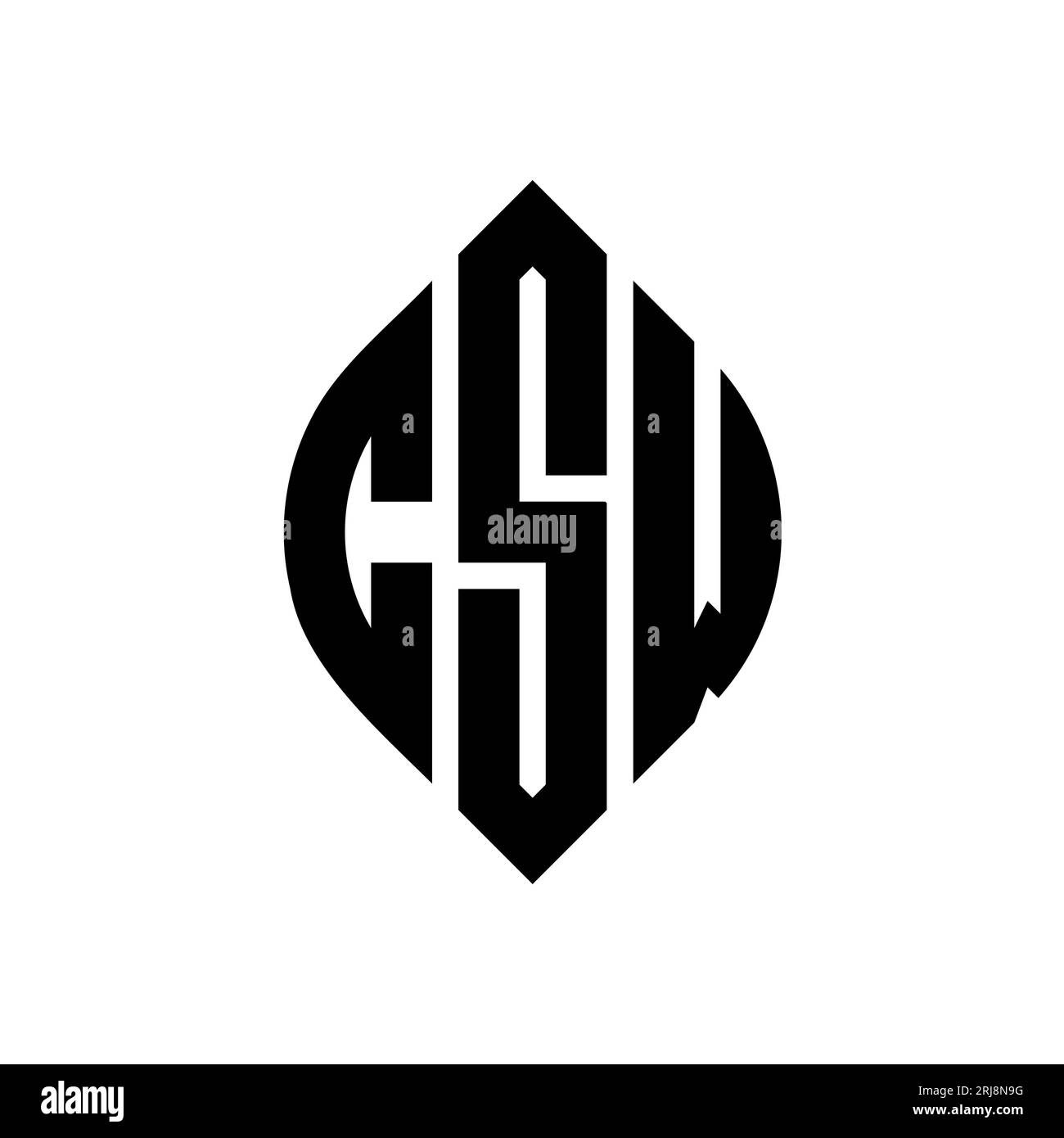 Csw Circle Letter Logo Design With Circle And Ellipse Shape Csw Ellipse Letters With