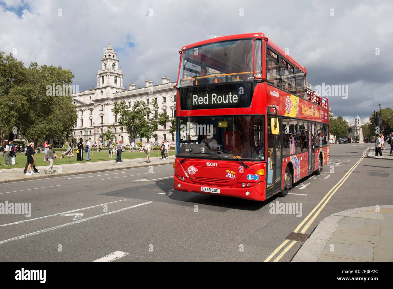 Red London Double Deck Bus Parliament Square City of Westminster London ...