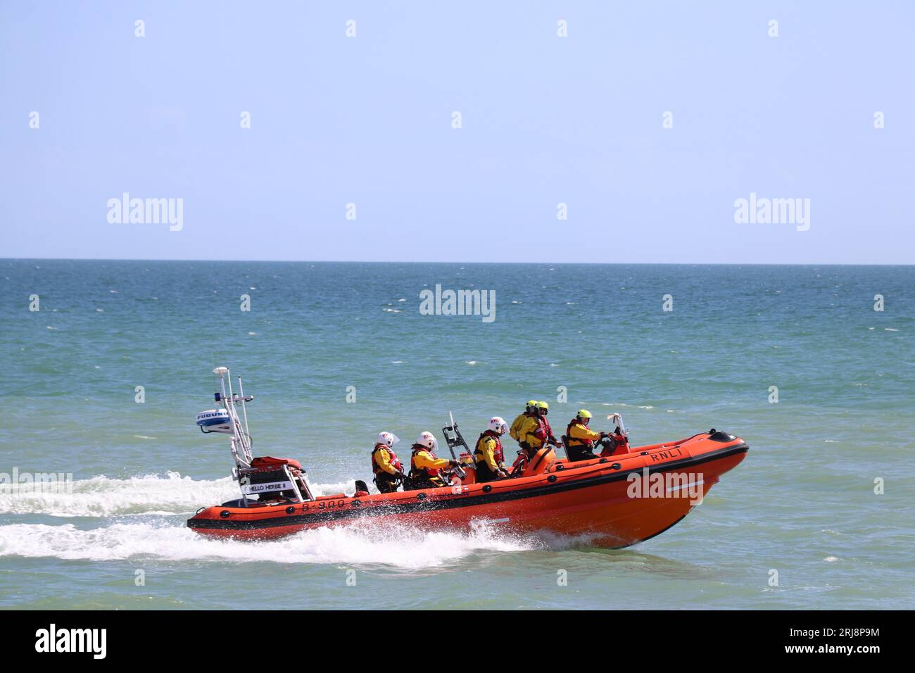 RNLI LIFEBOAT ATLANTIC '85 HELLO HERBIE II Stock Photo - Alamy