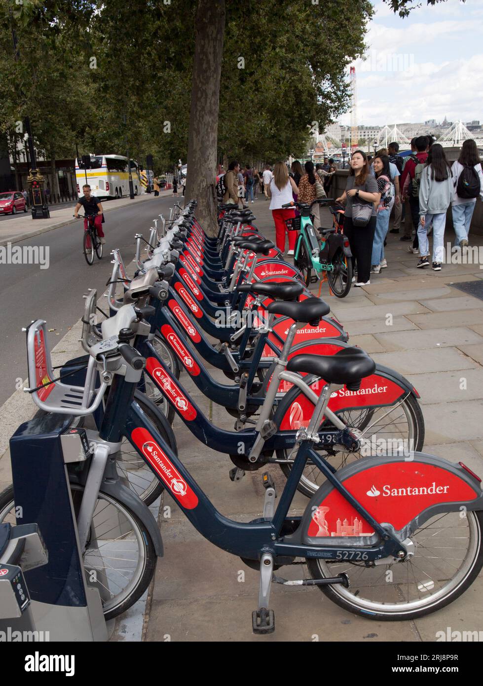 Santander Bike Rack Embankment London Stock Photo - Alamy