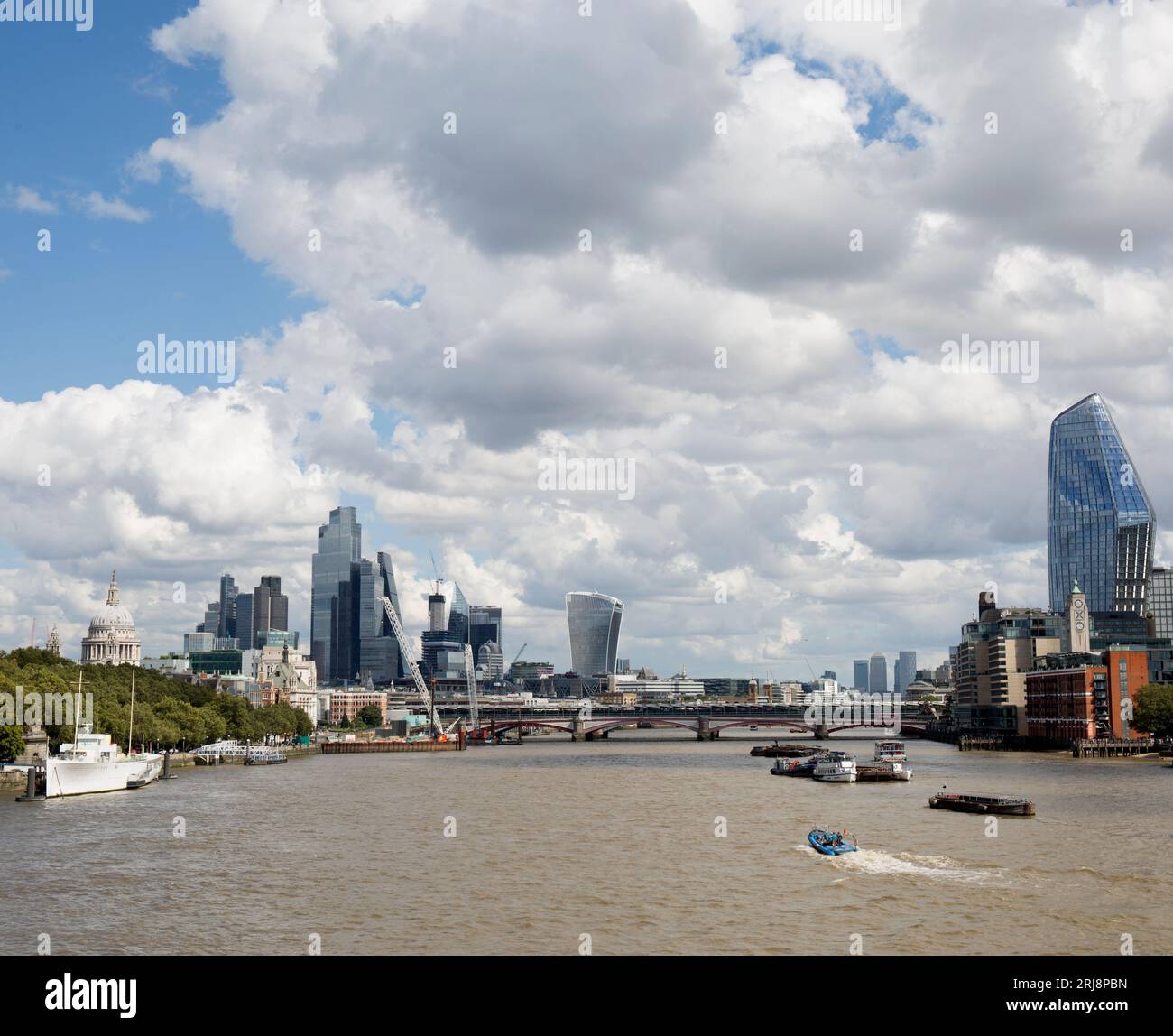Iconic Buildings City of London viewed from Waterloo Bridge London ...