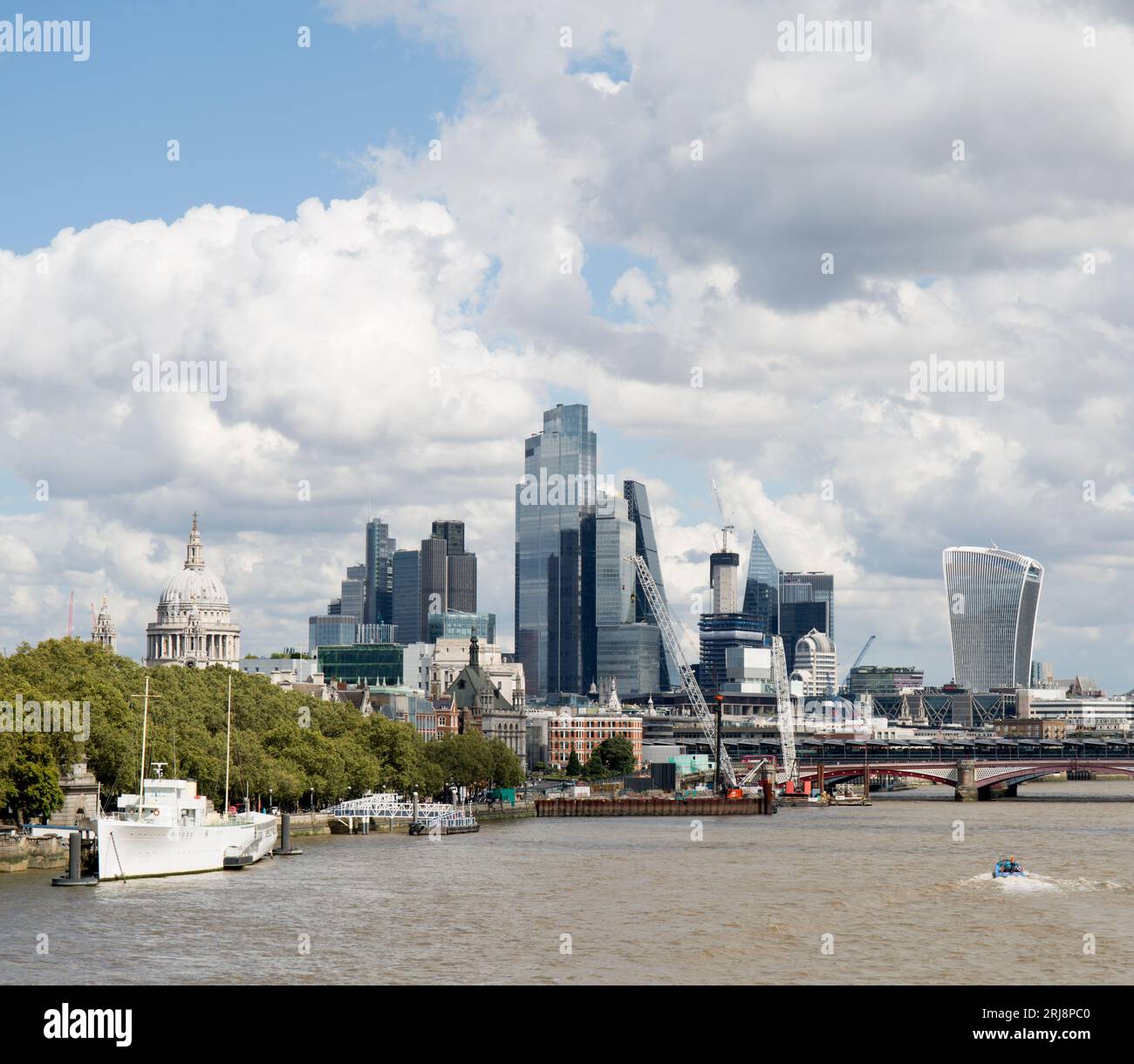 Iconic Buildings City of London viewed from Waterloo Bridge London ...