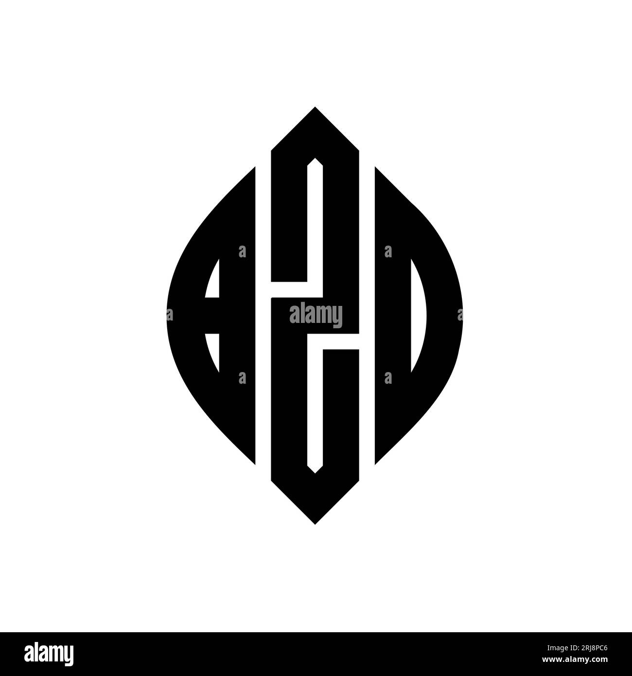 BZO circle letter logo design with circle and ellipse shape. BZO ...