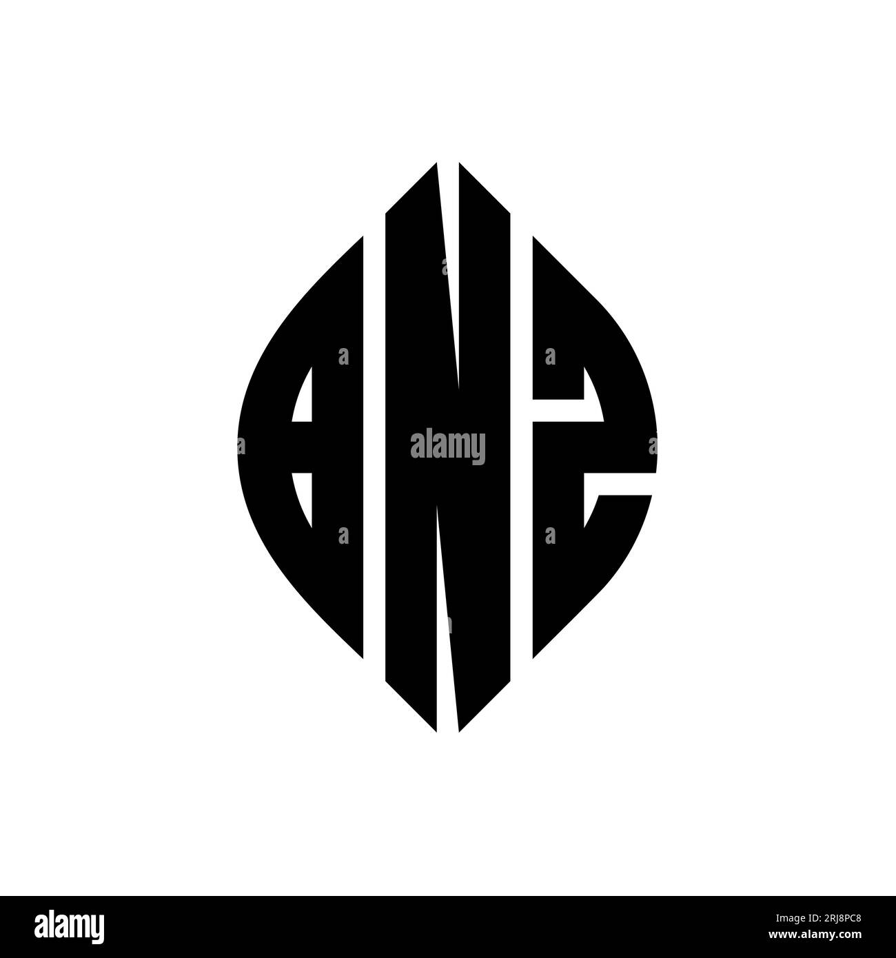 BNZ circle letter logo design with circle and ellipse shape. BNZ ...