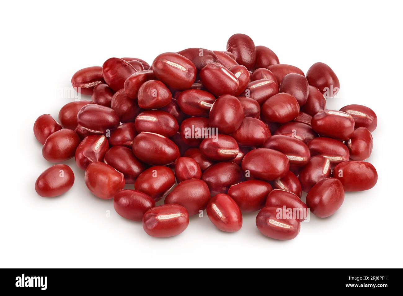 Red adzuki beans isolated on white background Stock Photo - Alamy