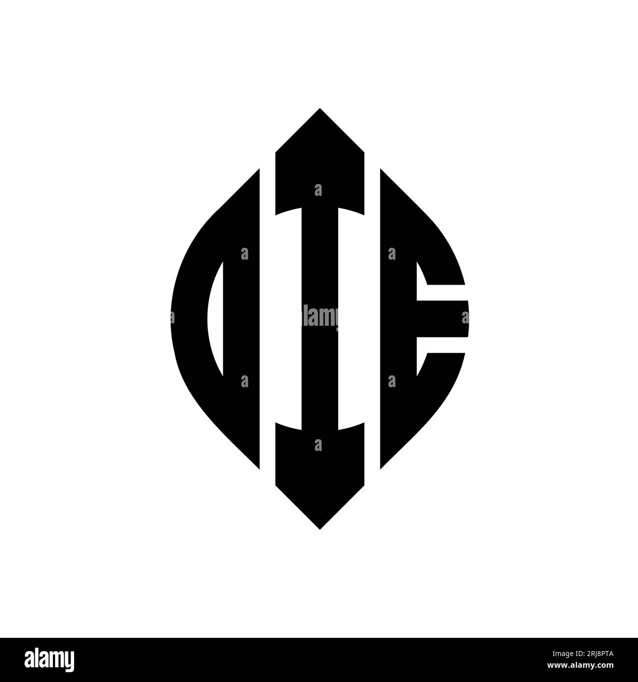 Die Circle Letter Logo Design With Circle And Ellipse Shape Die