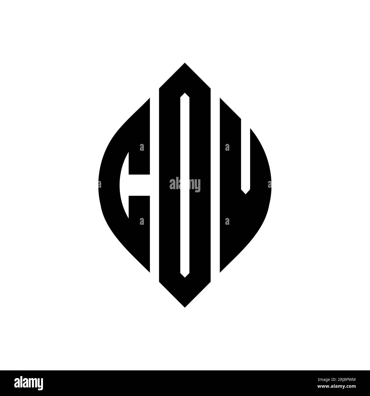 COV circle letter logo design with circle and ellipse shape. COV ...